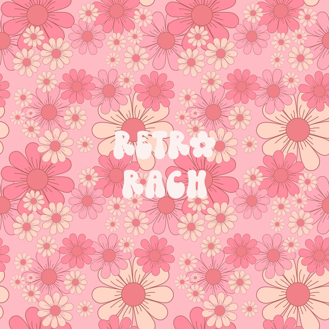 Pink Daisies Seamless Repeating Pattern - Retro Boho 70s Inspired Jpg ...