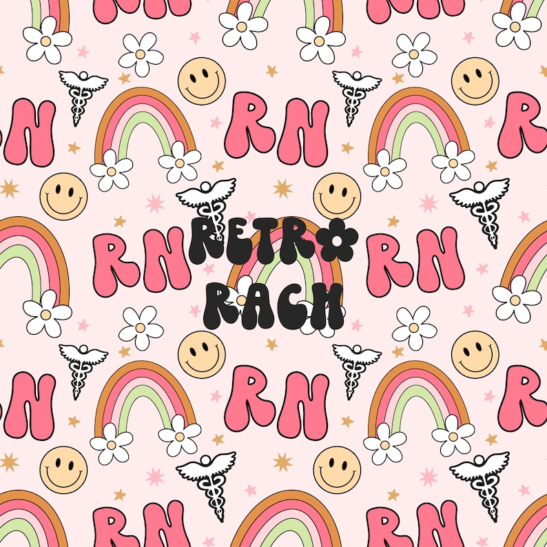 RN Seamless Repeating Pattern Registered Nurse Fabric Design - Etsy