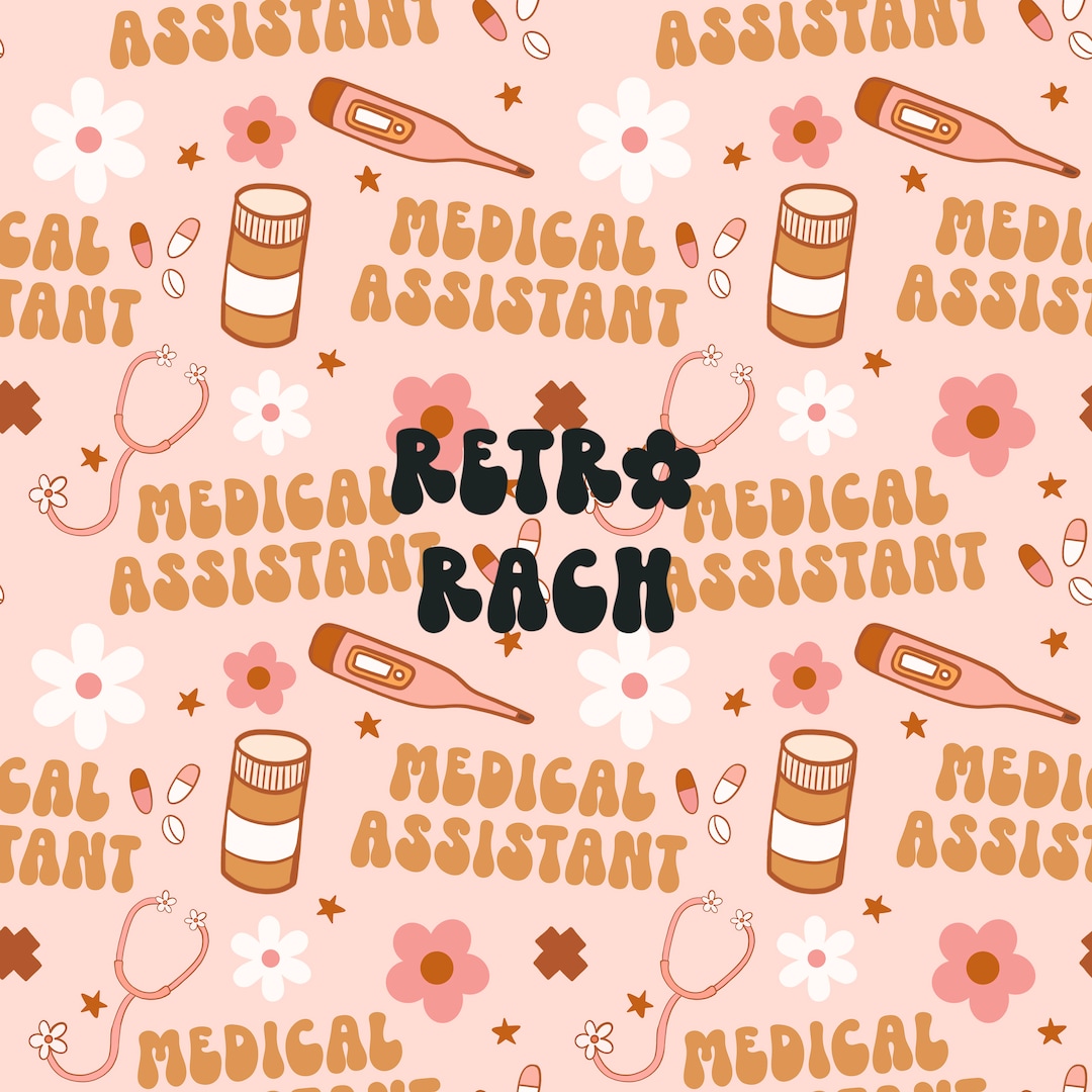 Medical Assistant Seamless Repeating Pattern - Retro Fabric Design for ...
