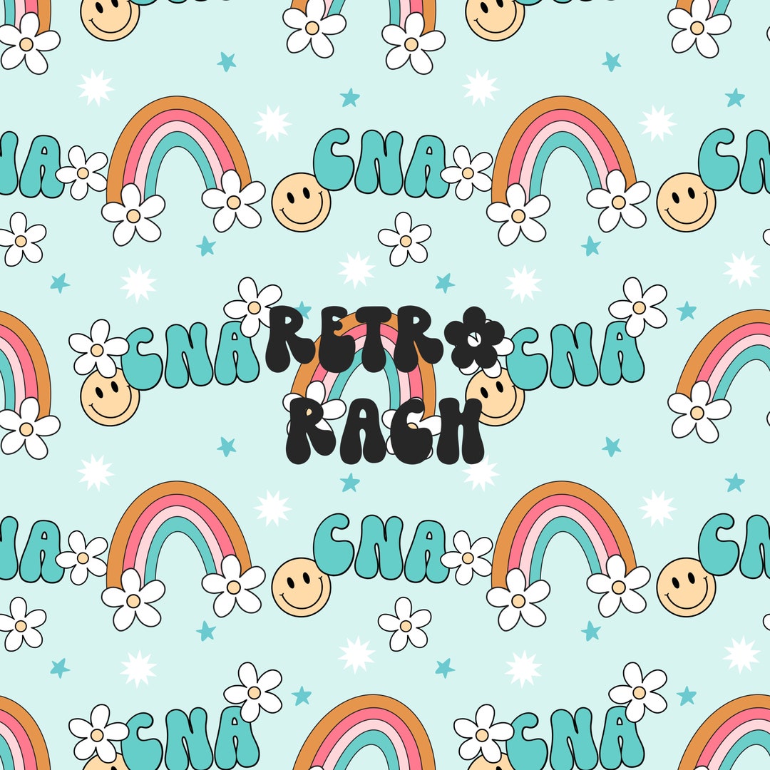 CNA Seamless Repeating Pattern - Retro Healthcare Fabric Design for ...