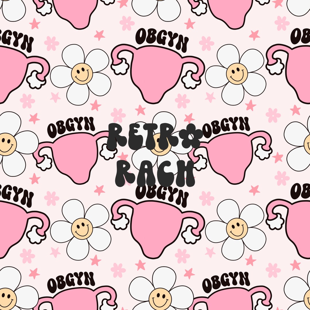OBGYN Seamless Repeating Pattern - Retro Medical Fabric Design for ...