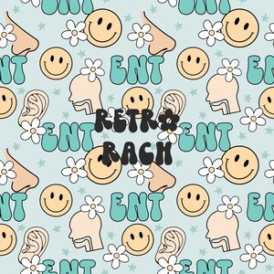 ENT Seamless Repeating Pattern - Retro Medical Fabric Design for ...