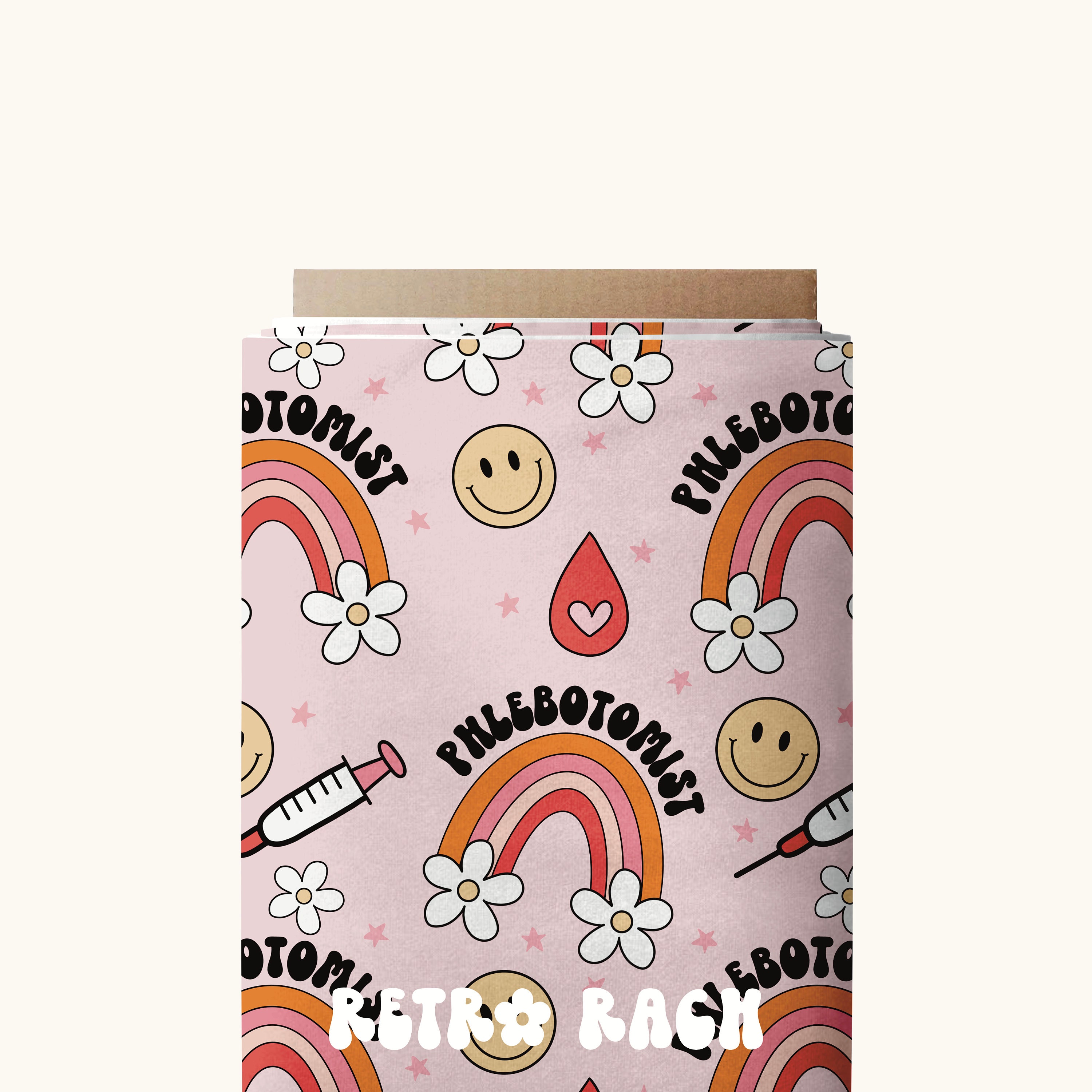 Phlebotomist Seamless Repeating Pattern - Retro Healthcare Fabric ...