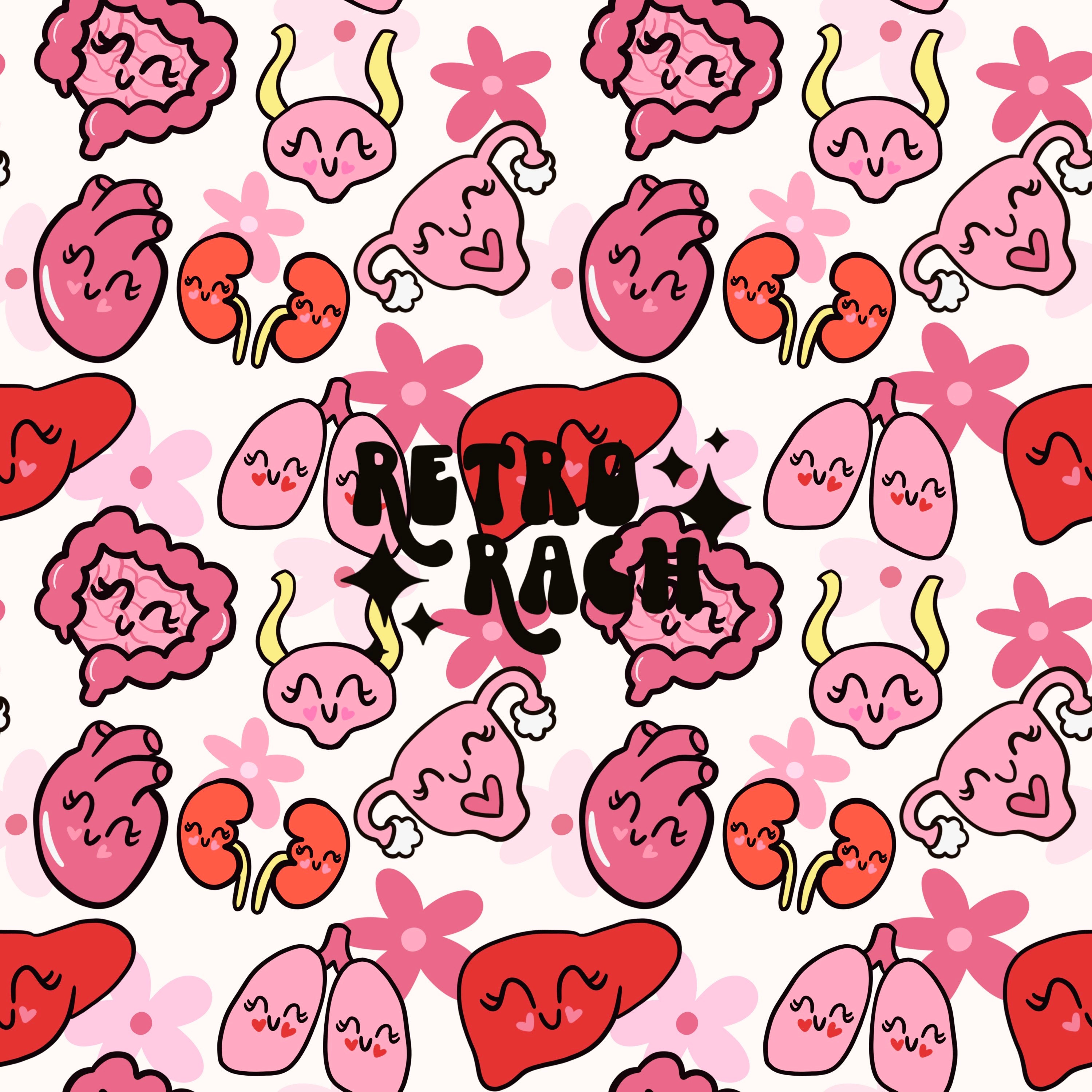 Human Anatomy Seamless Repeating Pattern - Cute Healthcare Anatomy ...