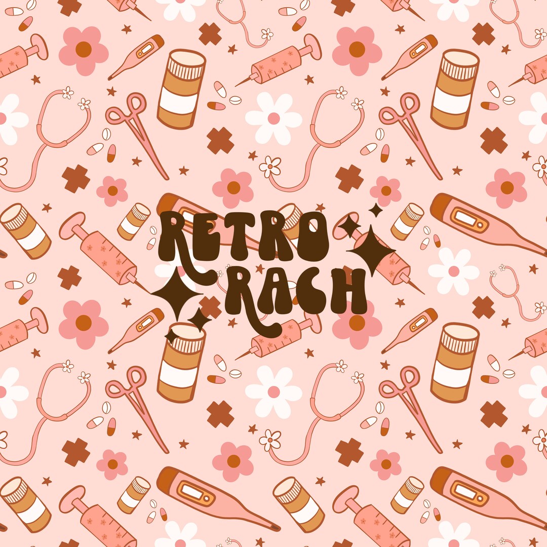 Retro Medical Seamless Repeating Pattern - Boho Health Care Fabric ...