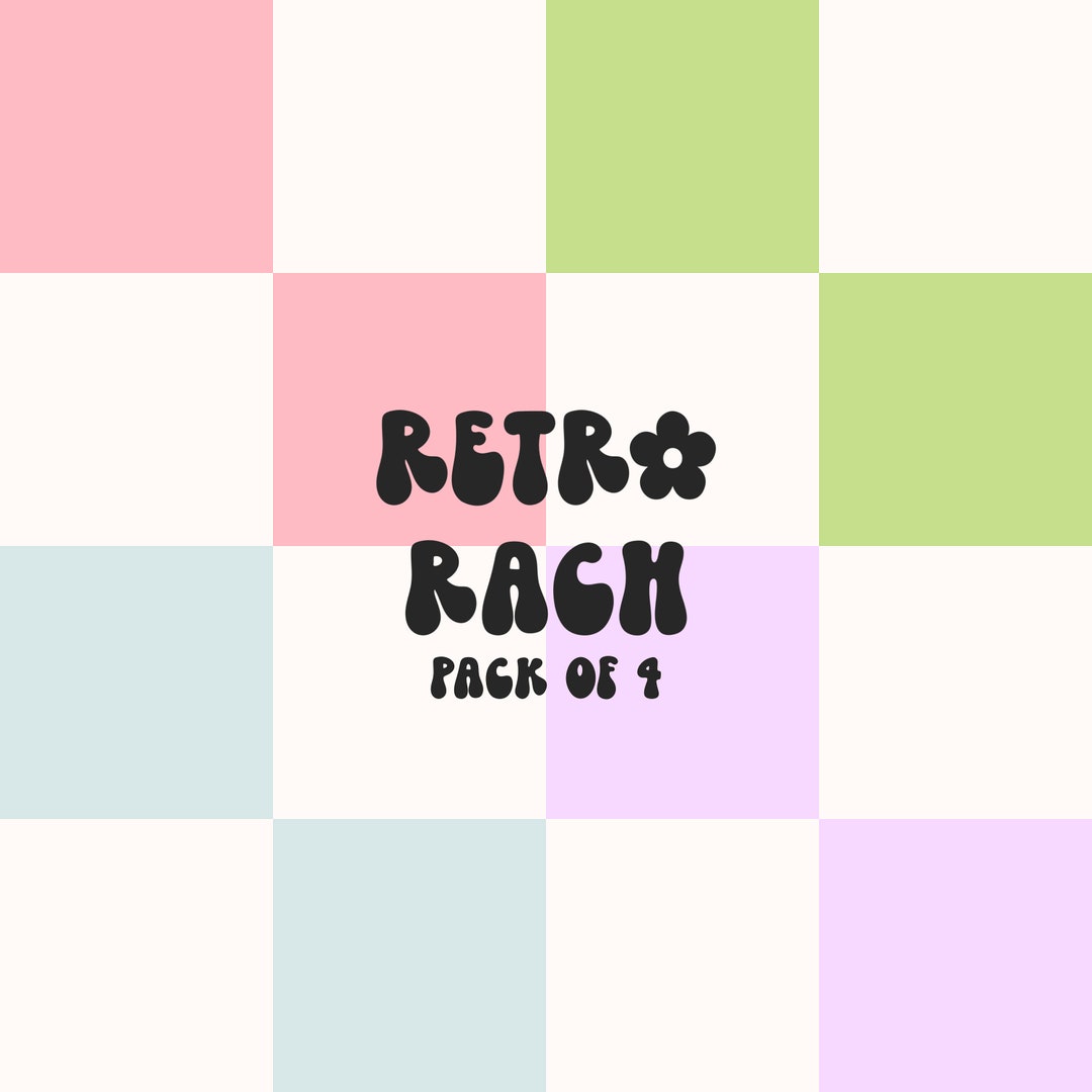 Pastel Checker Print Pack of 4 Patterns - Retro Seamless Repeating ...