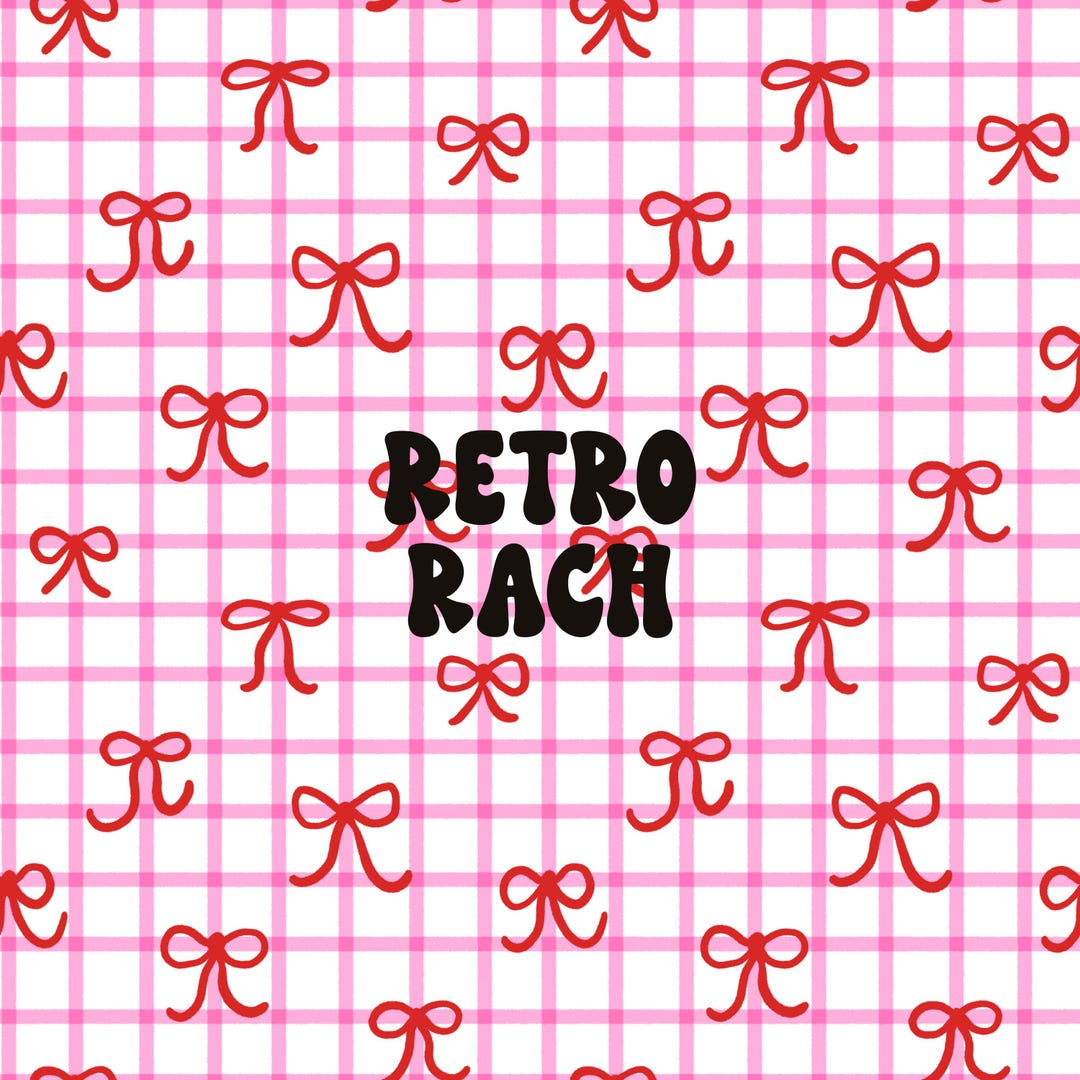 Gingham Bows Seamless Repeating Pattern - Retro Fabric Design for ...