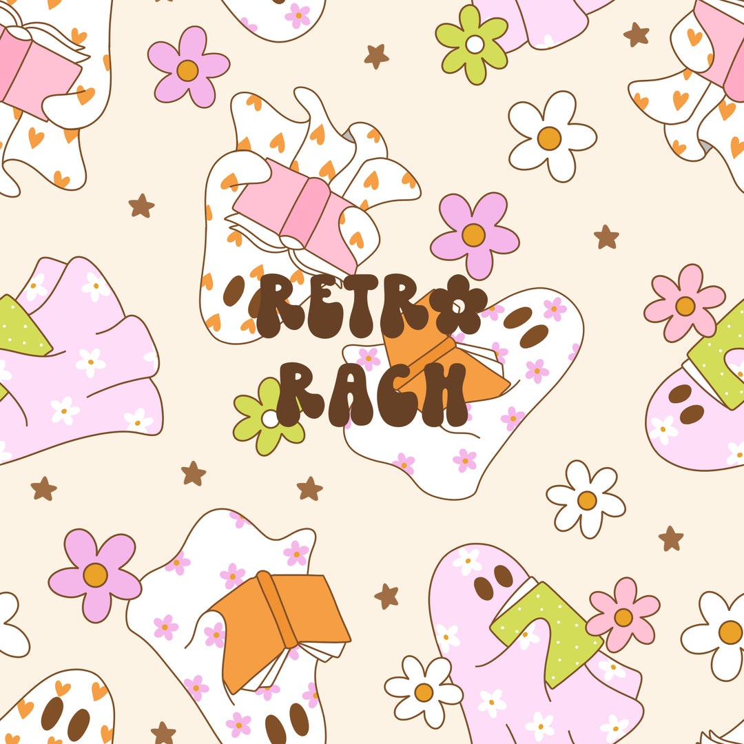 Boo-kish Ghosts Seamless Repeating Pattern - Retro Fabric Design for ...