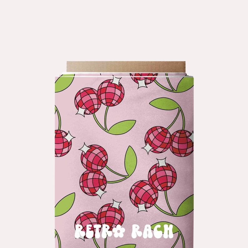 Disco Cherry Seamless Repeating Pattern Retro Fabric Design - Etsy