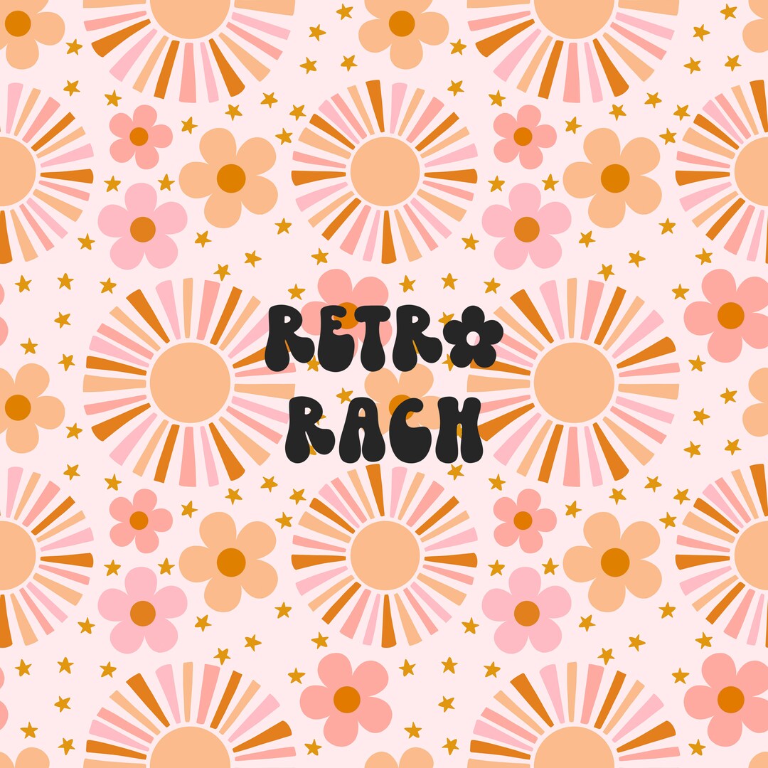 Boho Sun Seamless Repeating Pattern - Retro Fabric Design for ...