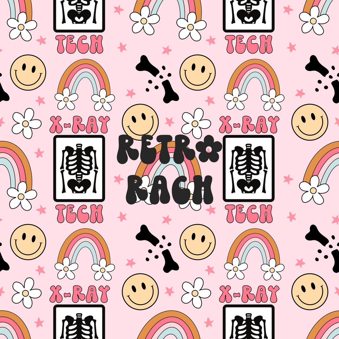 X-ray Tech Seamless Repeating Pattern - Retro Fabric Design for ...