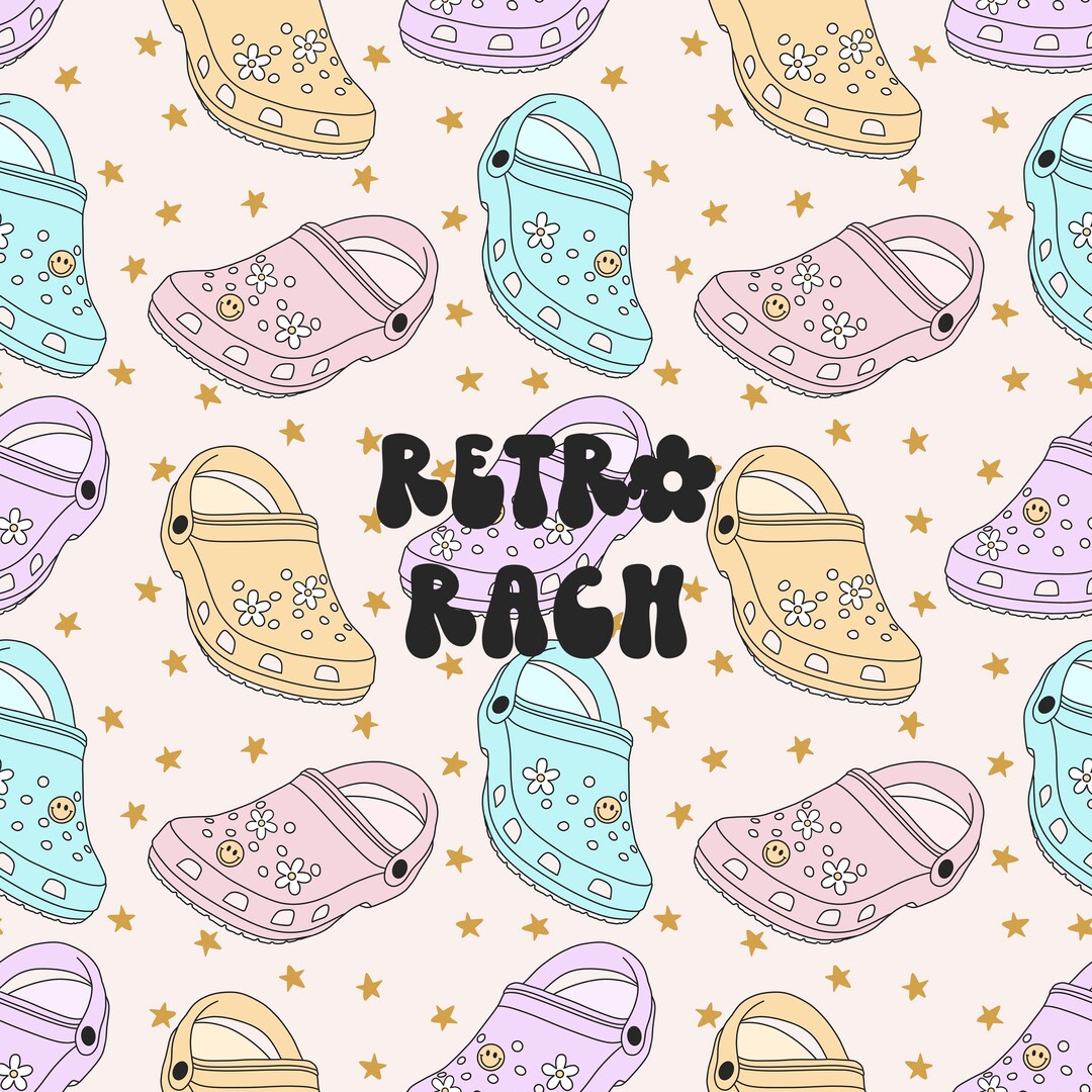 Shoe With Charms Seamless Repeating Pattern - Retro Floral Fabric ...