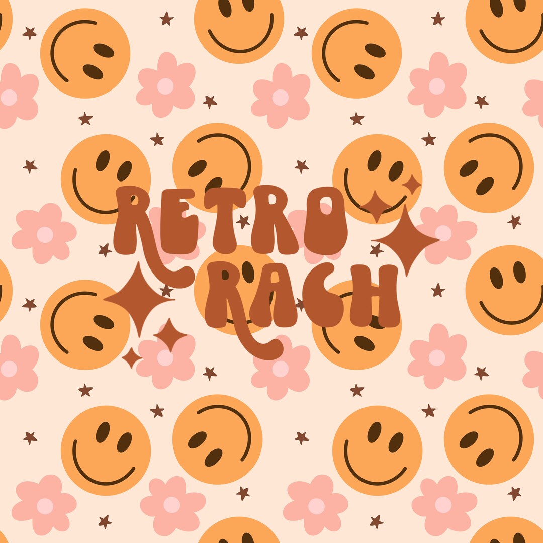 Flower Power Smiley Face Seamless Repeating Pattern Retro - Etsy
