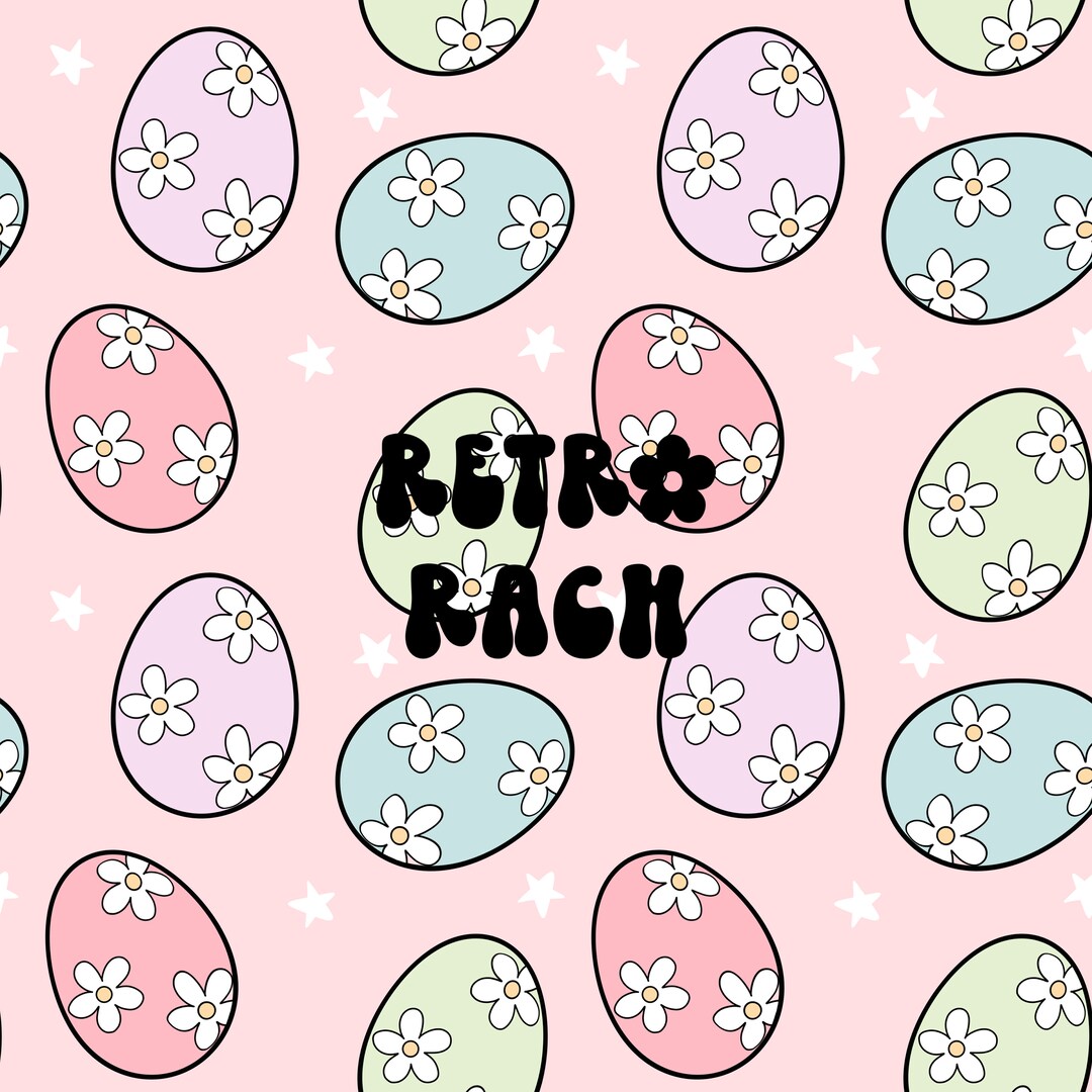 Pastel Easter Eggs Seamless Repeating Pattern - Retro Daisy Fabric ...