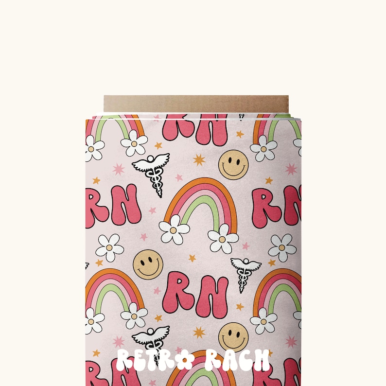 RN Seamless Repeating Pattern Registered Nurse Fabric Design - Etsy