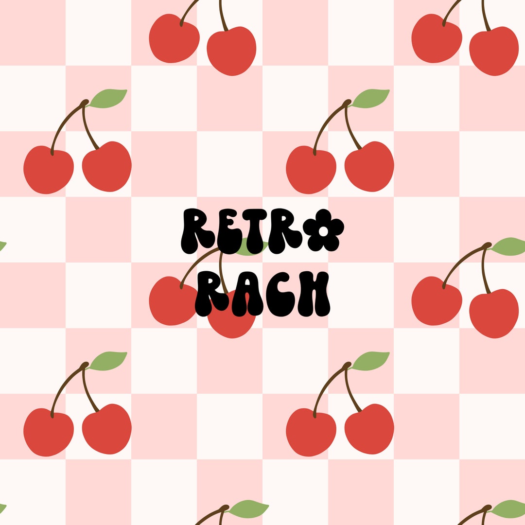 Checker Cherry Seamless Repeating Pattern - Retro Fabric Design for ...