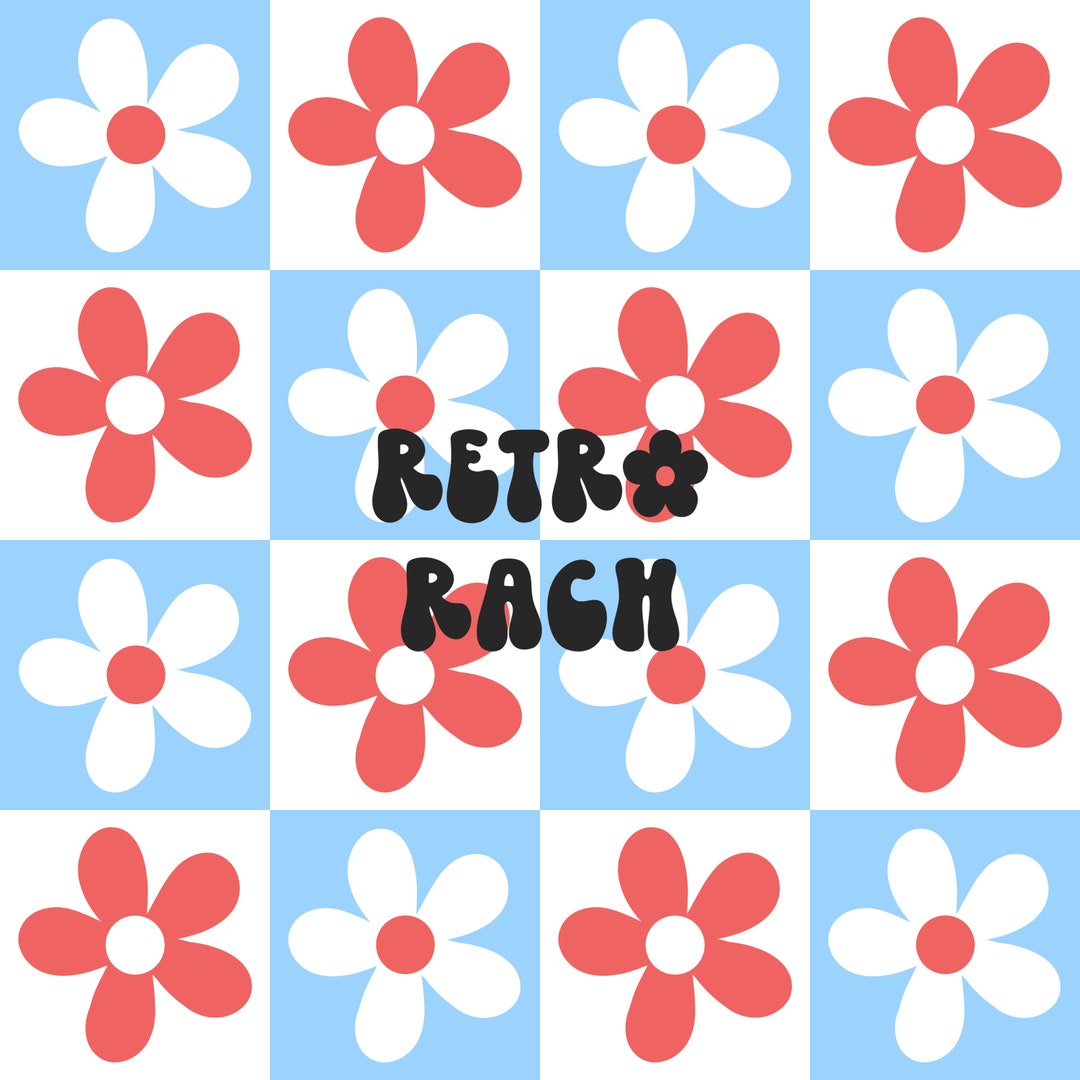 Patriotic Checker Seamless Repeating Pattern - Floral Daisy Fabric ...