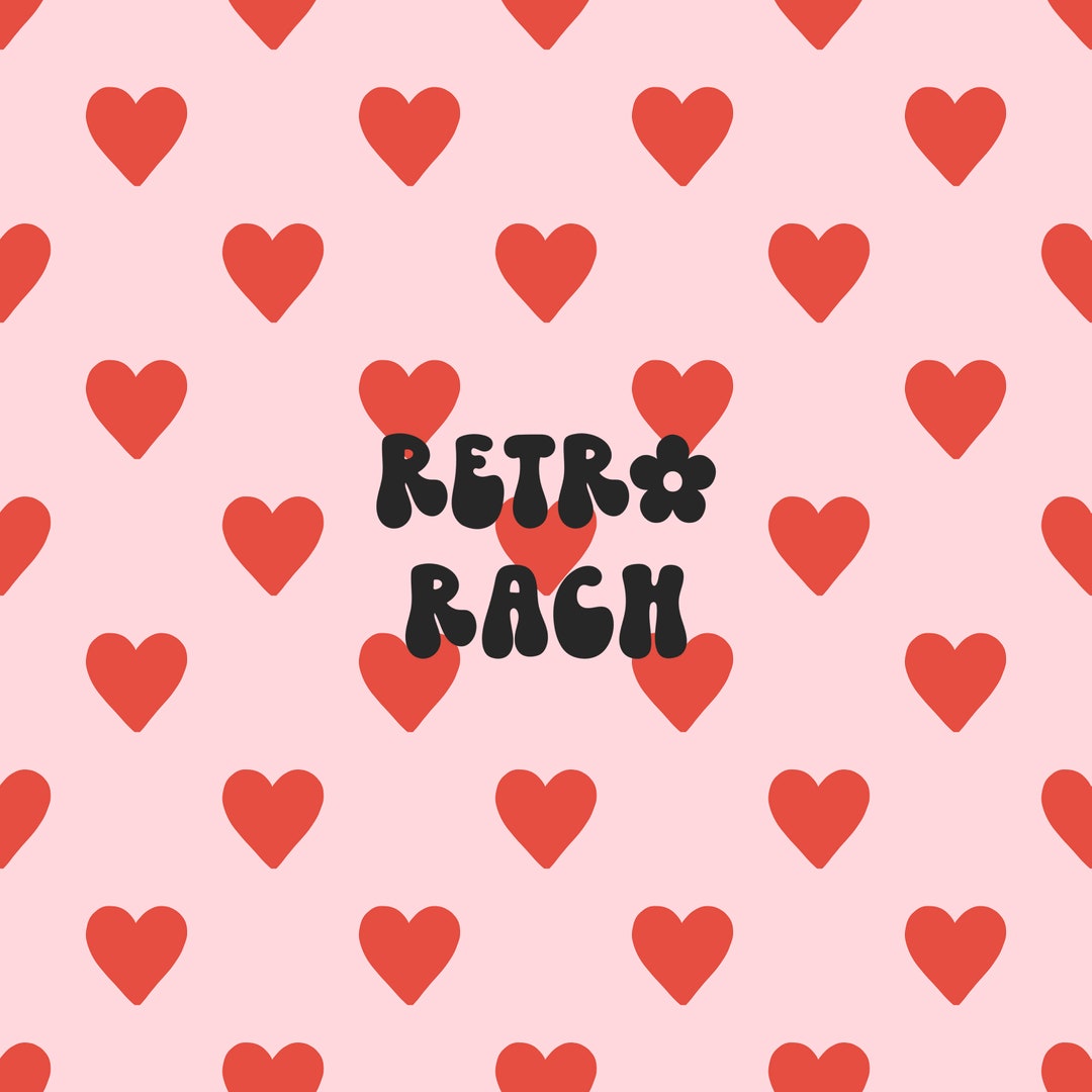 Pink Heart Seamless Repeating Pattern - Retro Fabric Design for ...