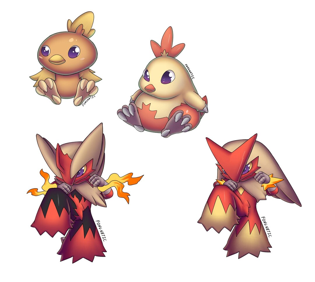 Pokemon Gen 3 Stickers Torchic Line - Etsy