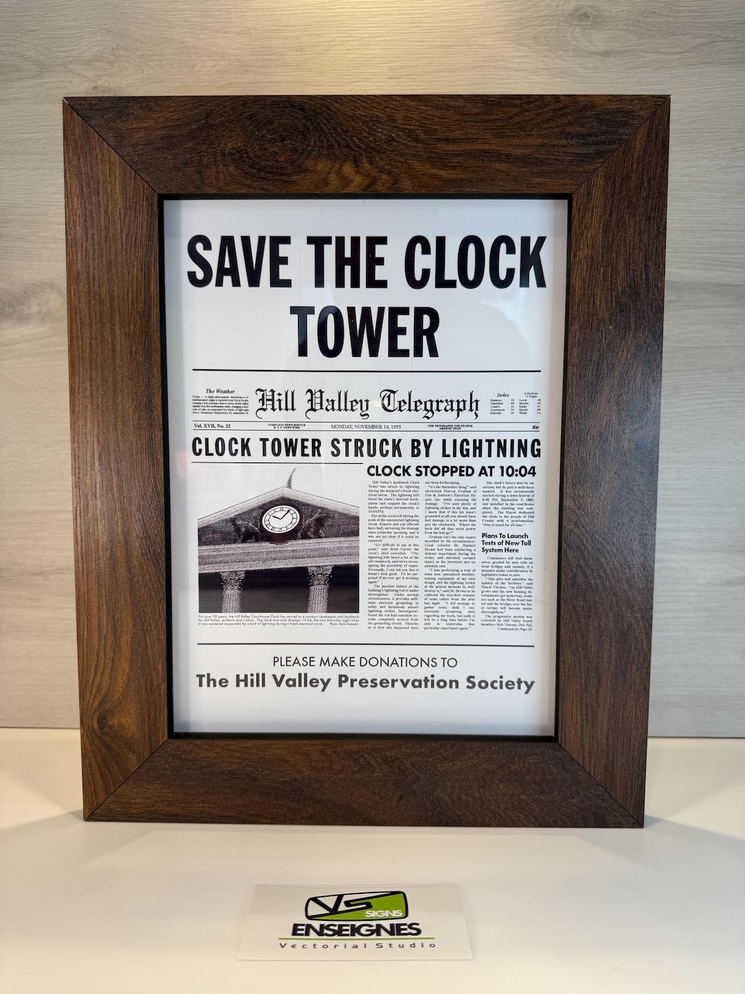 Back to the Future - Save the Clock Tower - Wooden Replica Sign - Hill ...