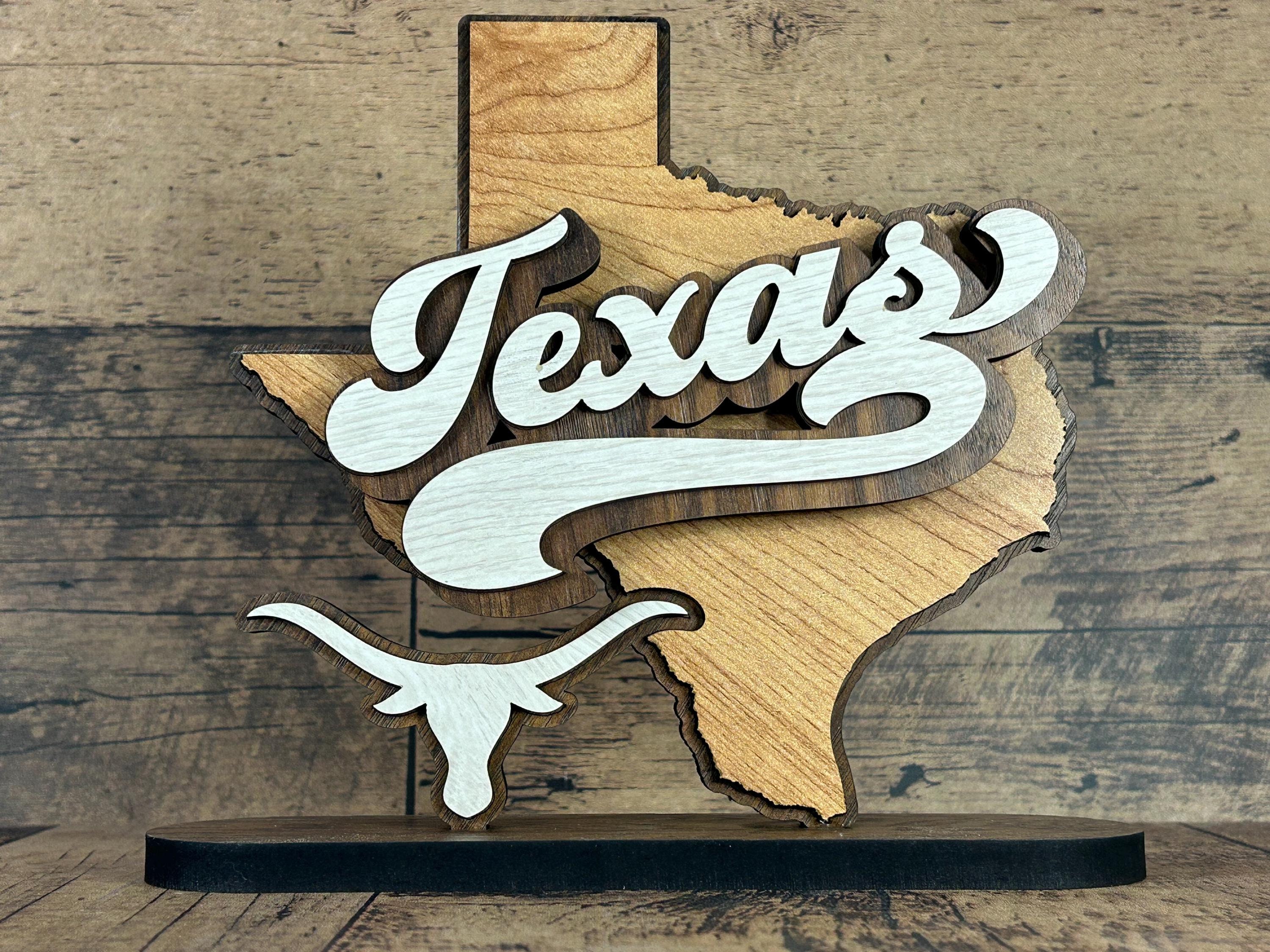 Customizable State Wooden Sign - Texas Multi-layer Design, Texas Sign ...