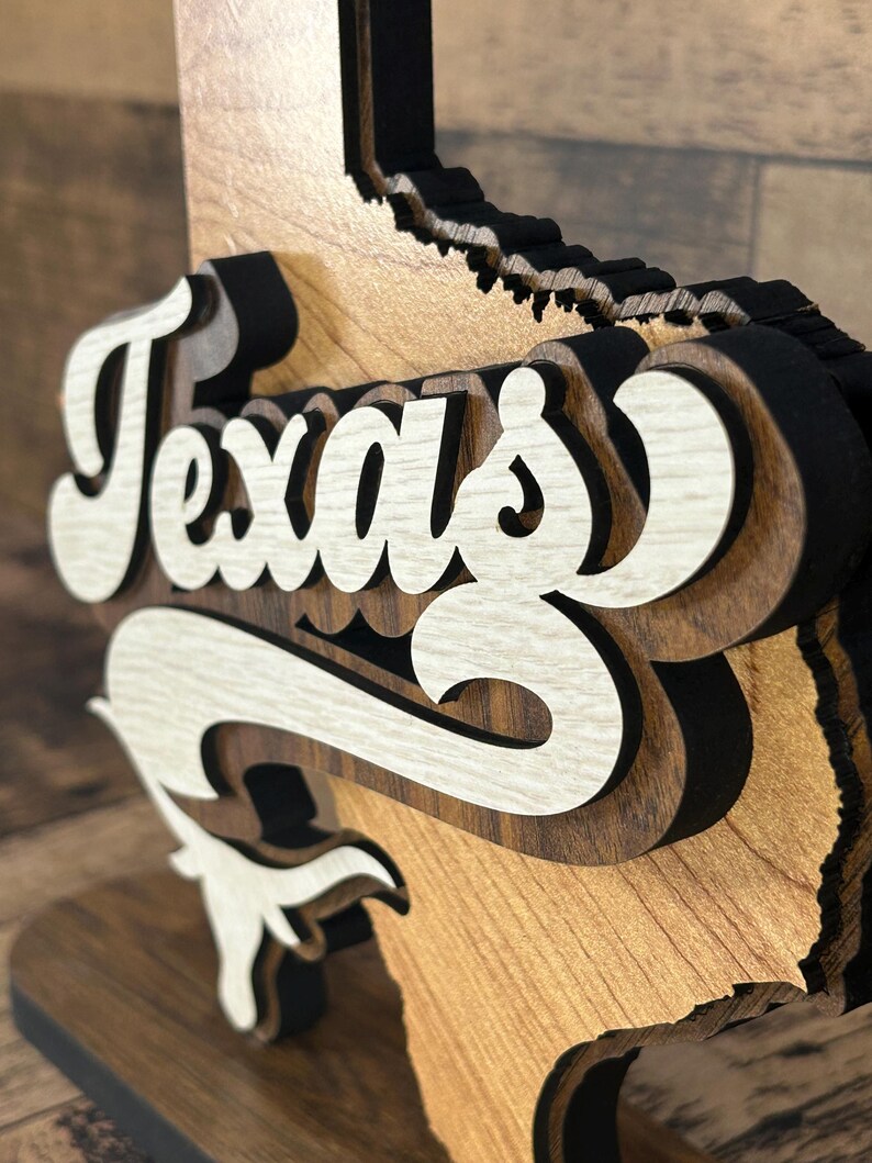 Customizable State Wooden Sign - Texas Multi-layer Design, Texas Sign ...