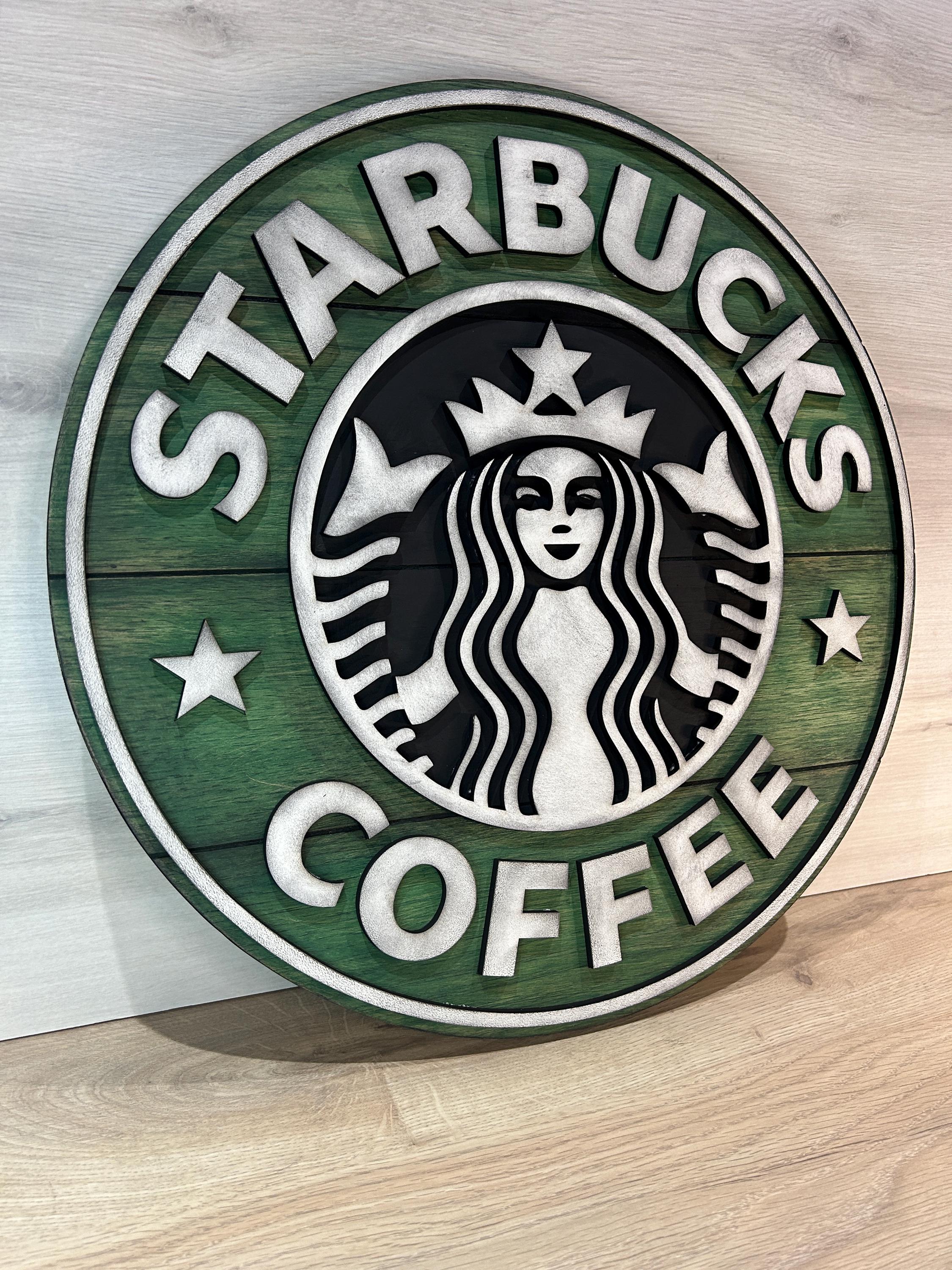 Starbucks Coffee Inspired Wooden Sign - Vintage Style - Etsy