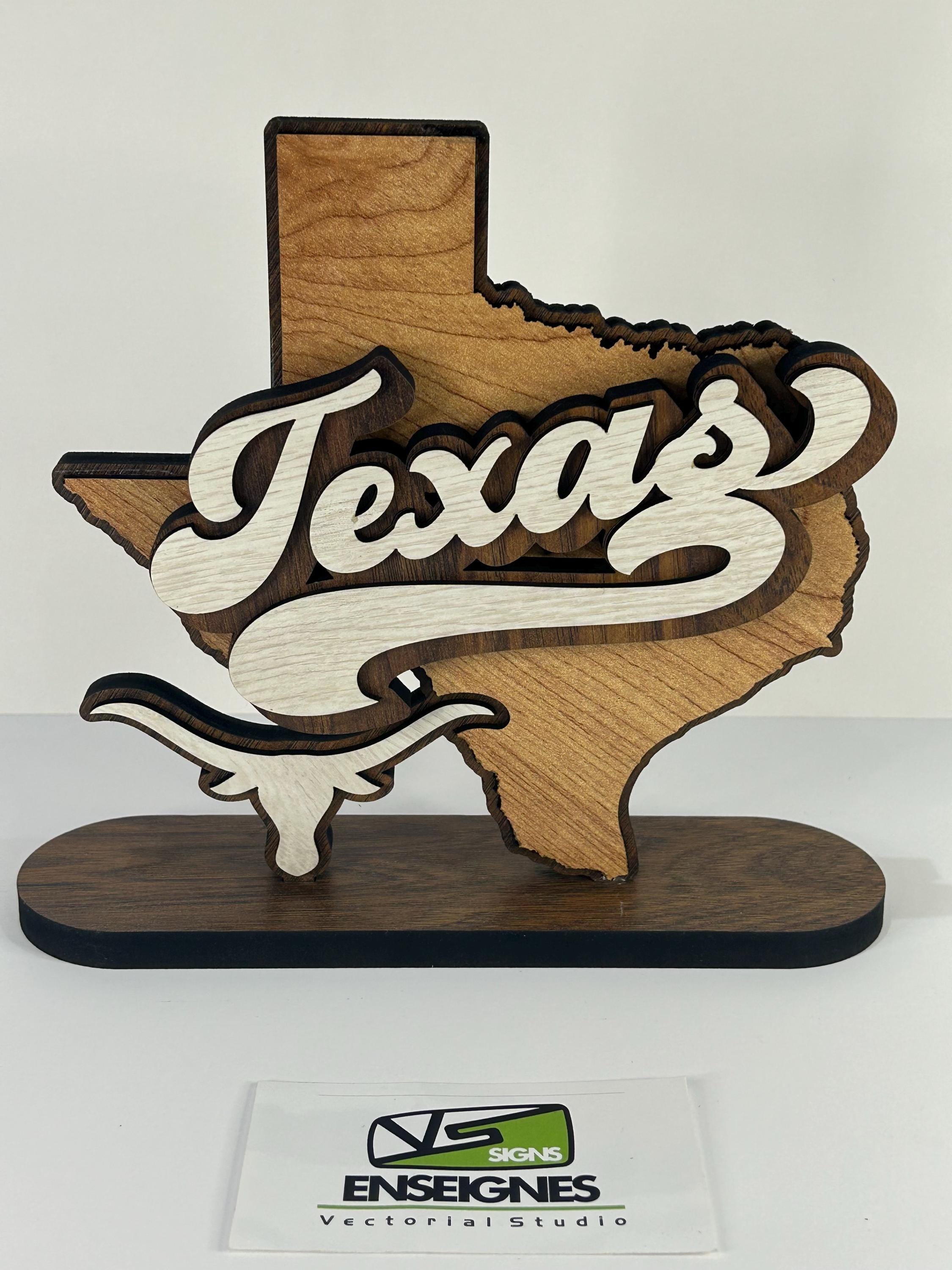 Customizable State Wooden Sign - Texas Multi-layer Design, Texas Sign ...