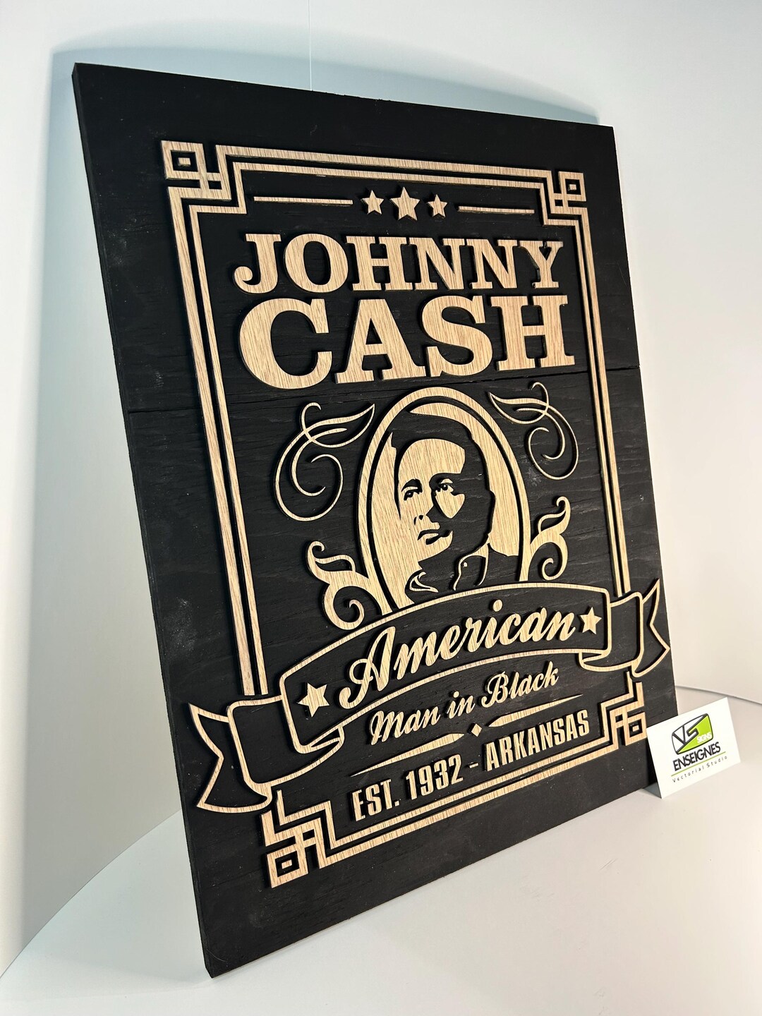 Johnny Cash Wooden Sign - Johnny Cash Multi-layer Wooden Sign ...