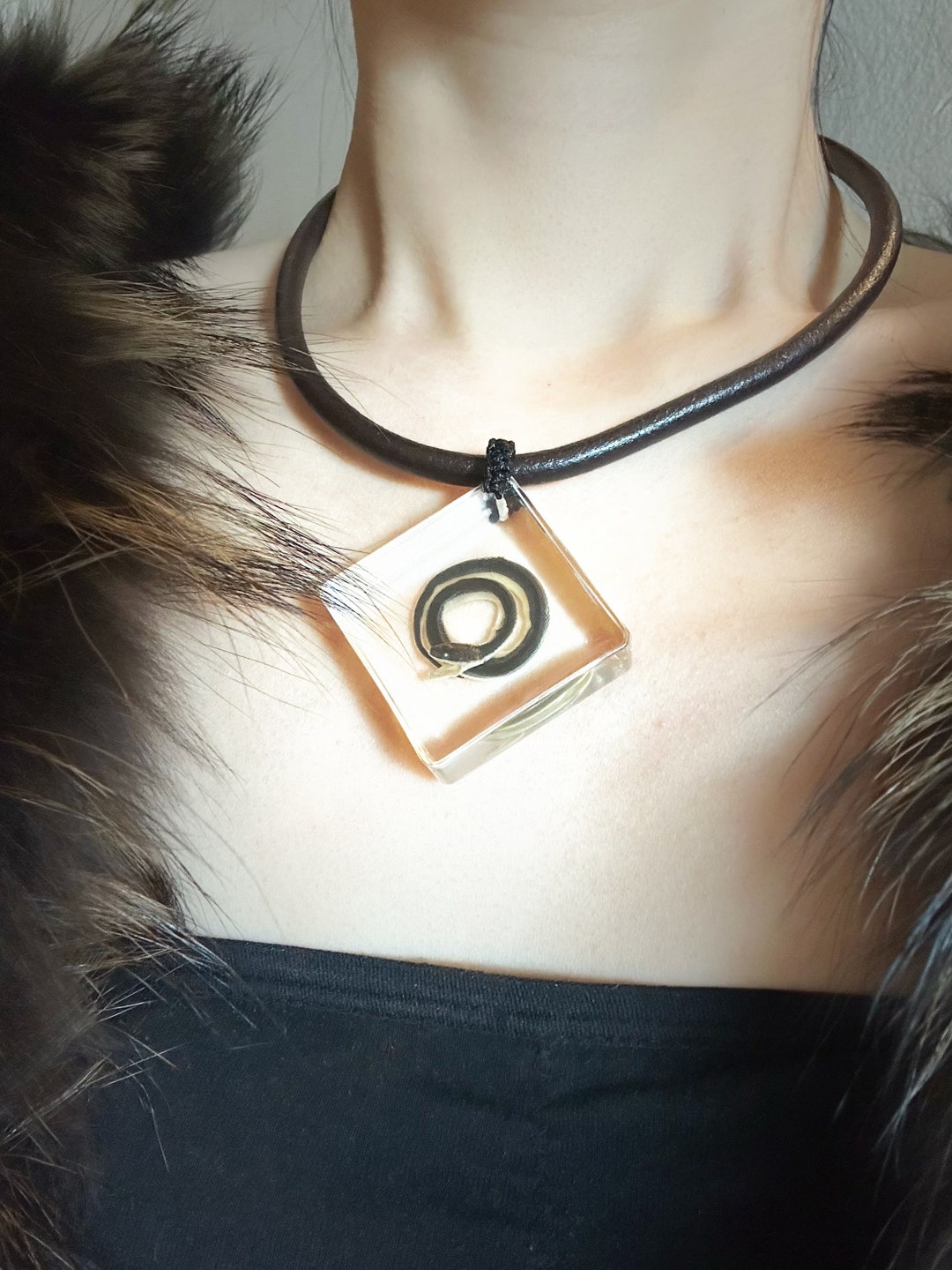 Real Snake Necklace With Thick Genuine Leather Cord, Gothic Witchy ...