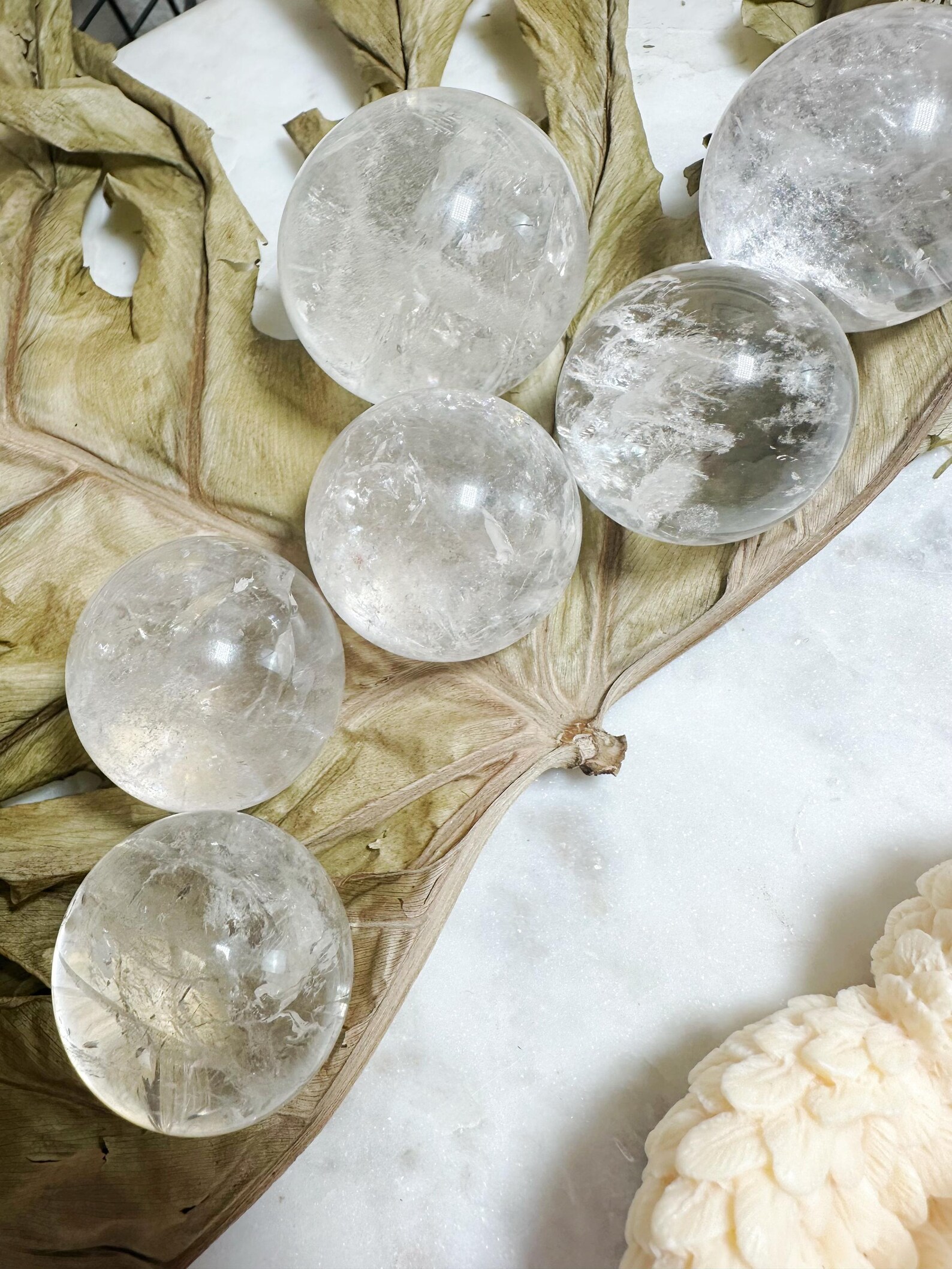 Clear Quartz Crystal Sphere With Angel Wing Stand, Healing Gemstone Orb ...