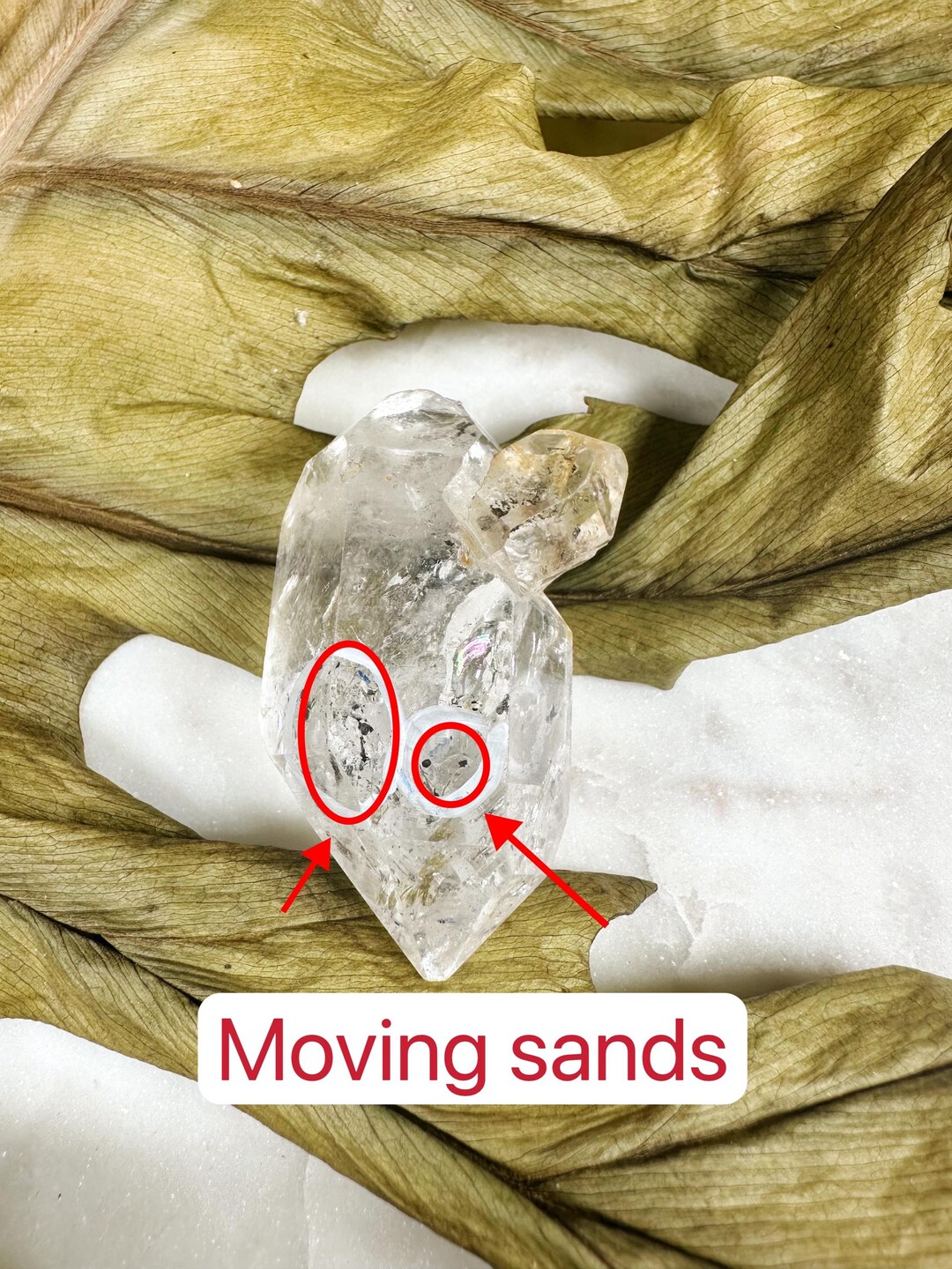 Raw Herkimer Diamond With Moving Sands Palm Stone, Enhydro Palm Stone ...