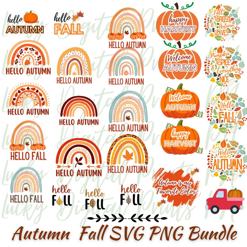 150 Files Fall/autumn SVG & PNG Bundle Transparent Background - Etsy