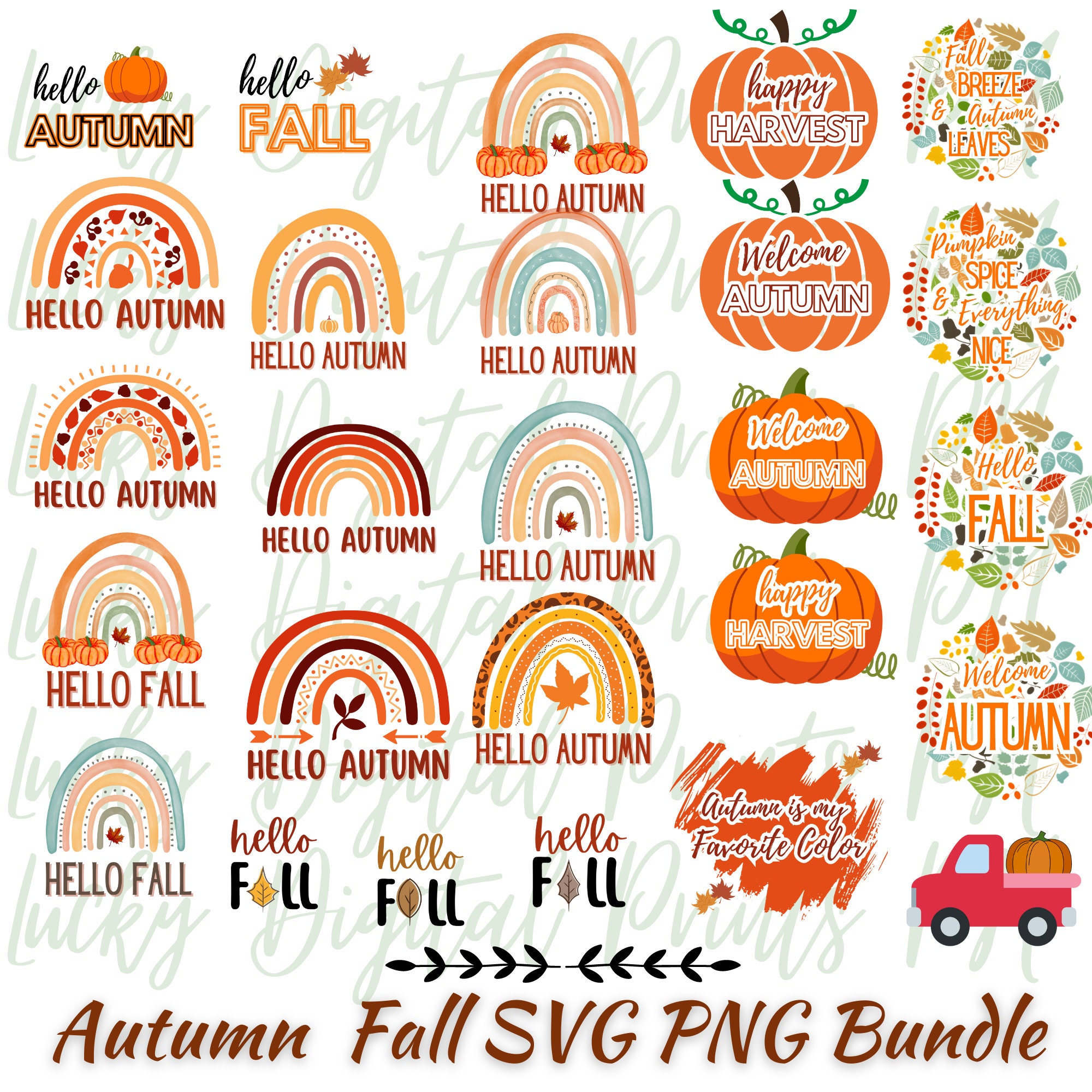 150 Files Fall/autumn SVG & PNG Bundle Transparent Background - Etsy