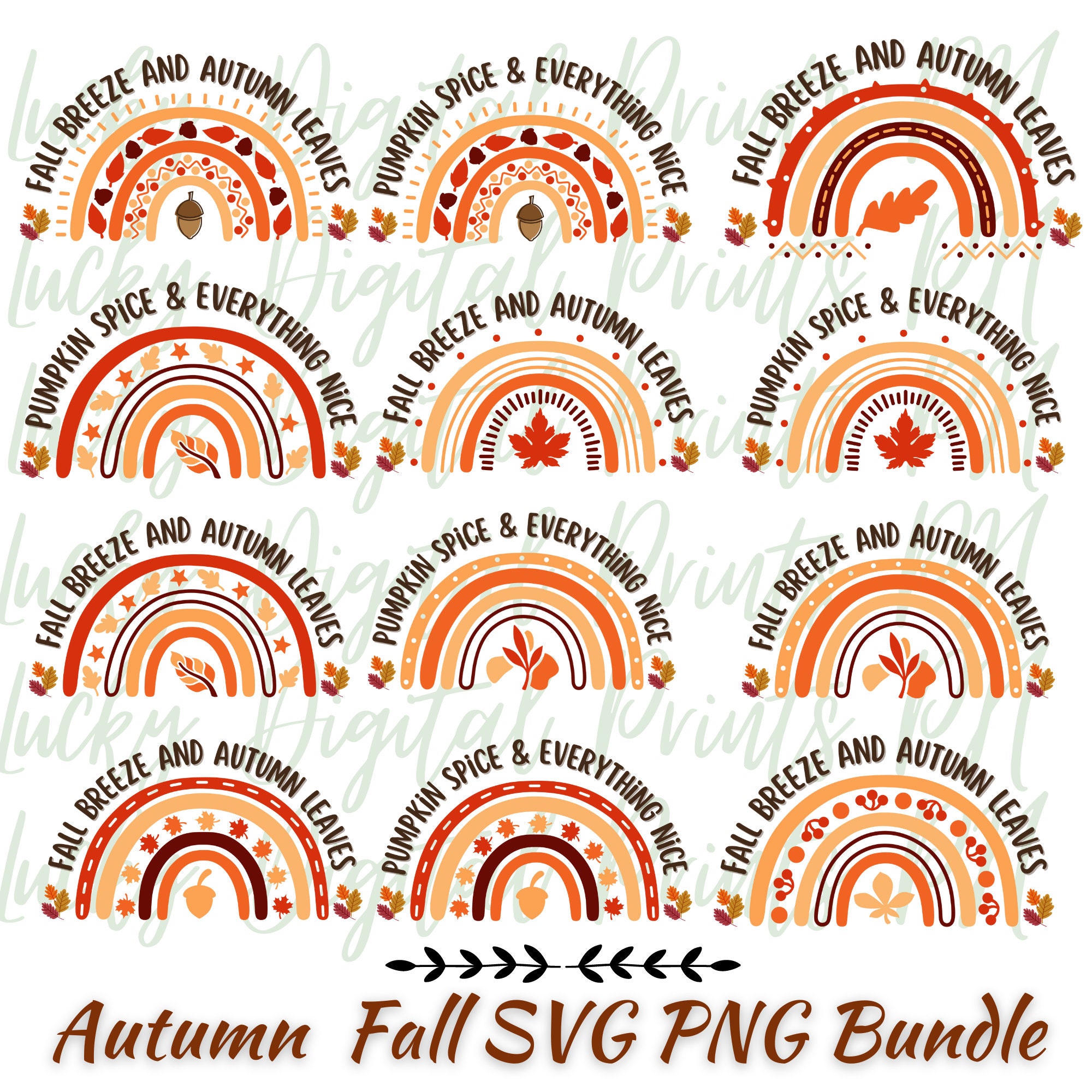 150 Files Fall/autumn SVG & PNG Bundle Transparent Background - Etsy