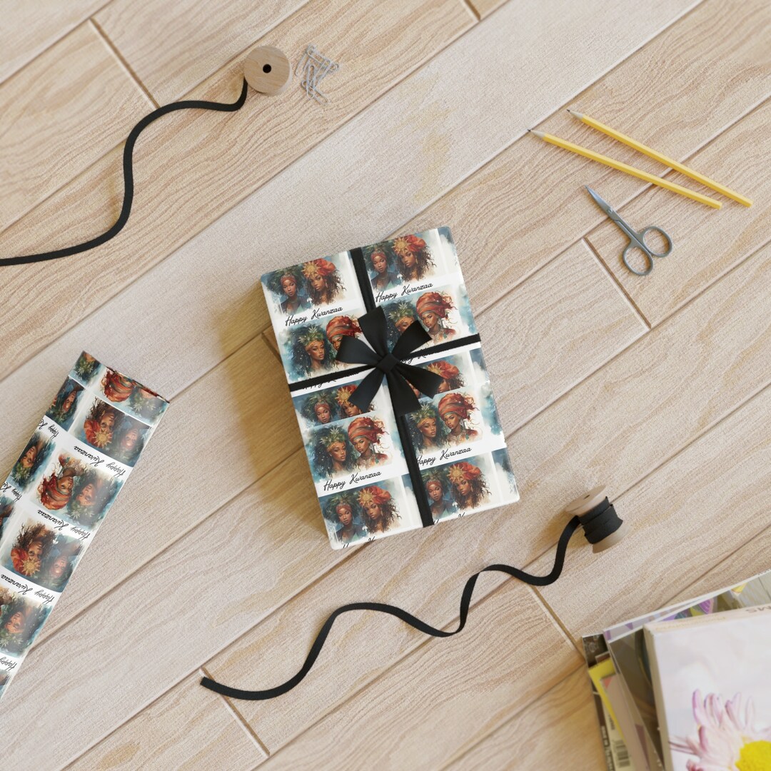 African American Kwanzaa Gift Wrapping Paper Rolls, 1pc - Etsy