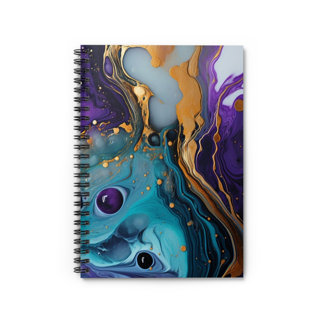Acrylic Style Painting Spiral Notebook - Ruled Line - Etsy