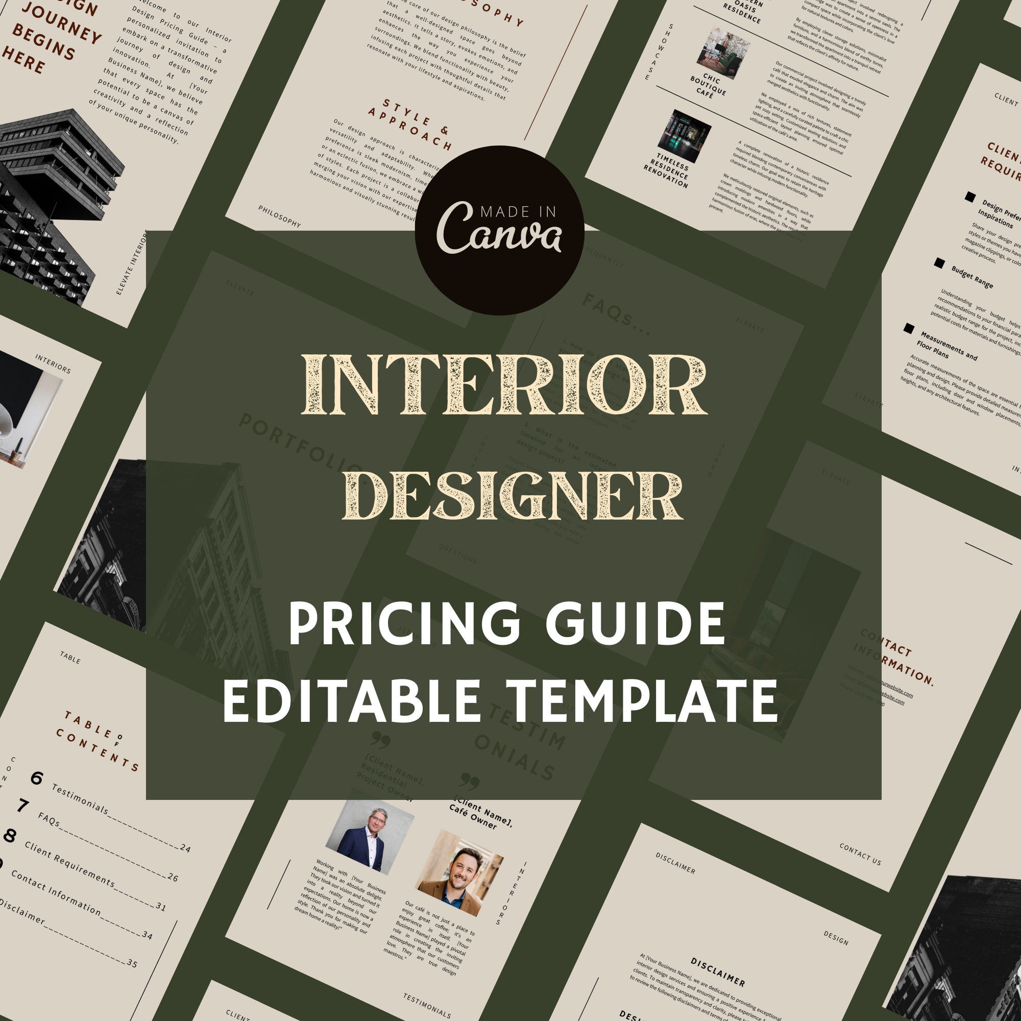 Interior Designer Pricing Guide Template Pricing Template Professional ...