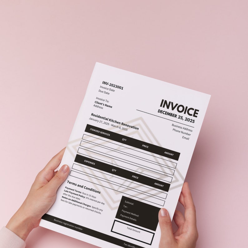 Printable Invoice Templates Invoice Template Canva Simple - Etsy