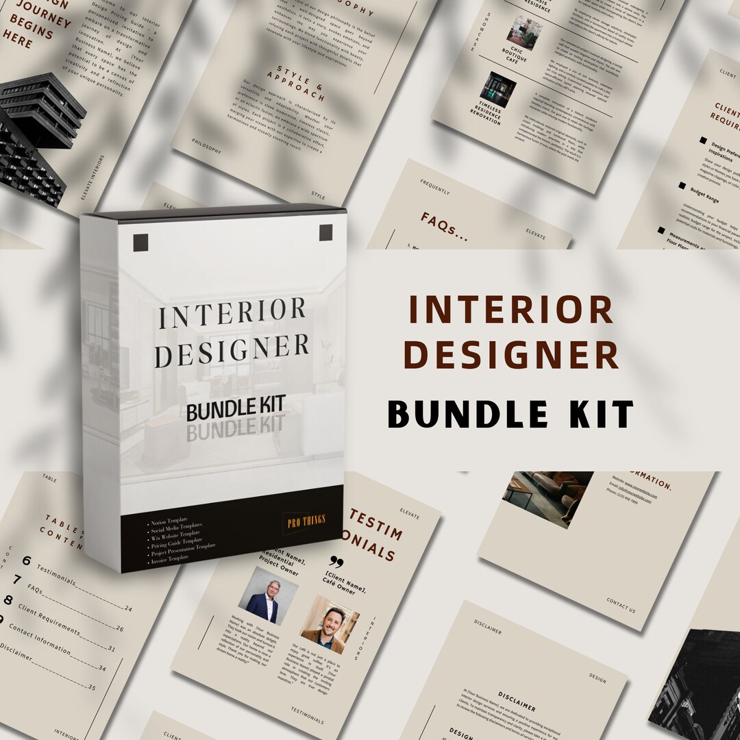 Bundle Templates for Interior Designer Services Business Bundle for ...
