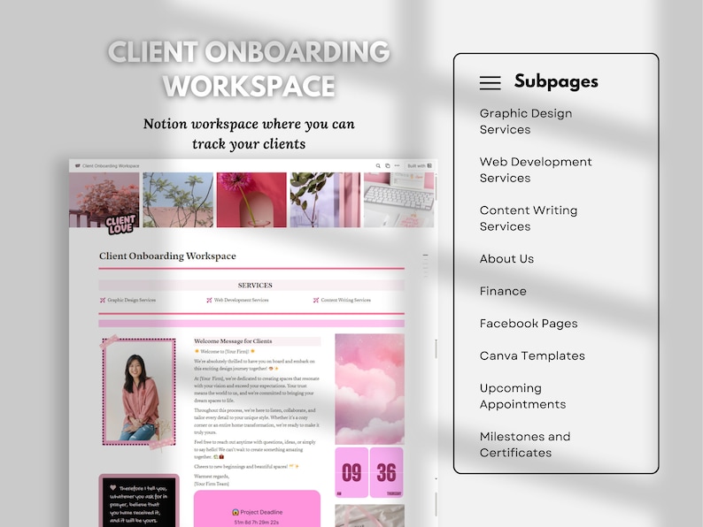 Notion Onboarding Workspace for Freelancers Client Portal Notion Template for Freelancer ...