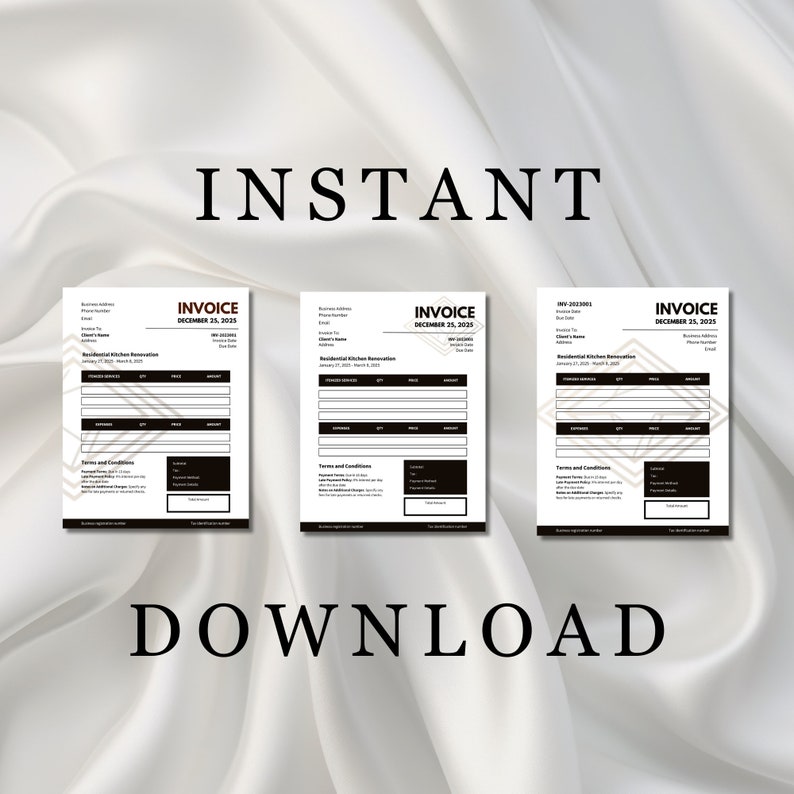 Printable Invoice Templates Invoice Template Canva Simple - Etsy