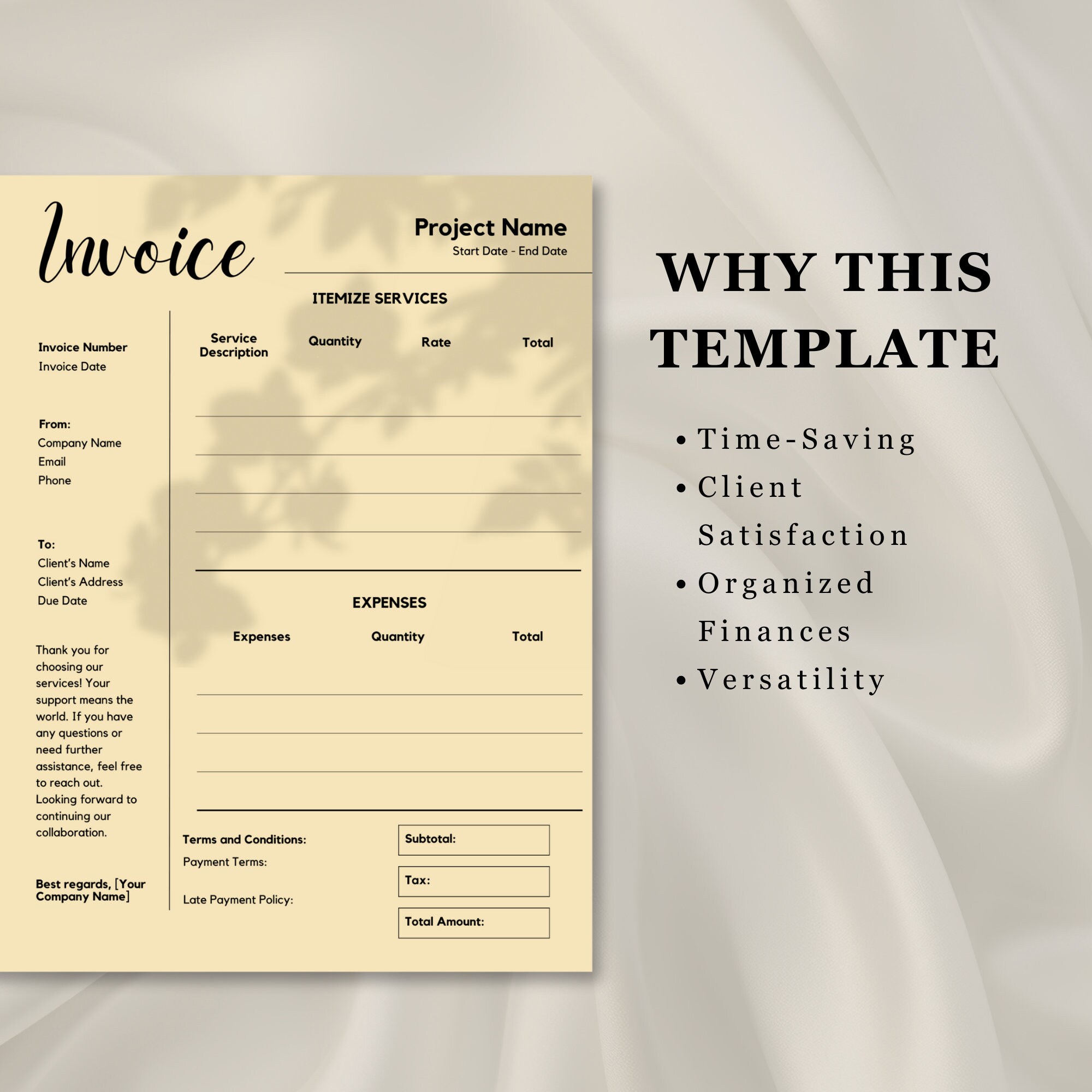 3 Aesthetic Invoice Templates Invoice Template Canva Simple Invoice ...