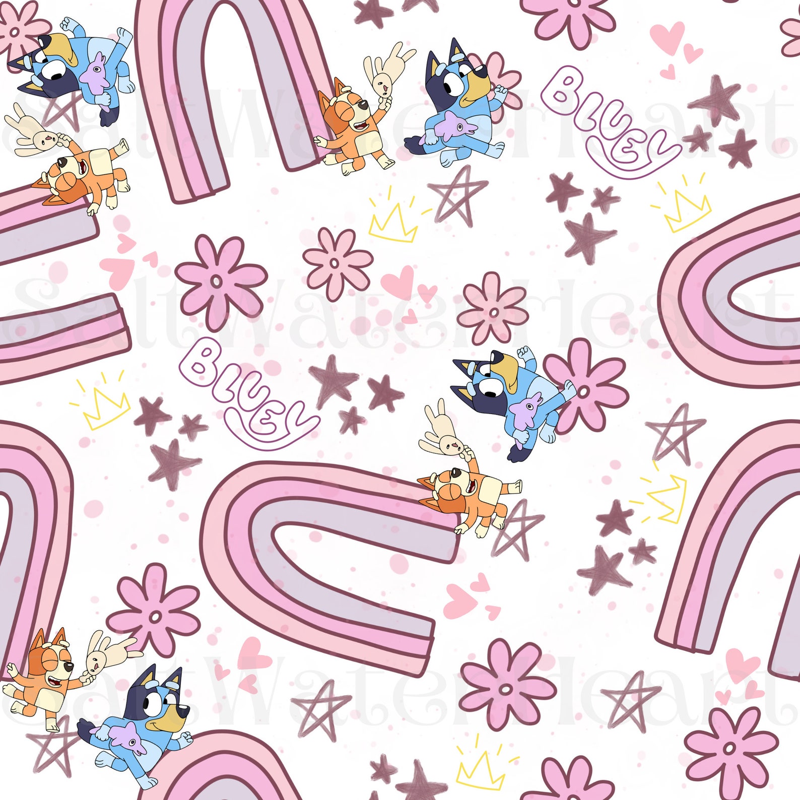Bluey and Bingo Pink, Seamless Wrap, PNG - Etsy UK