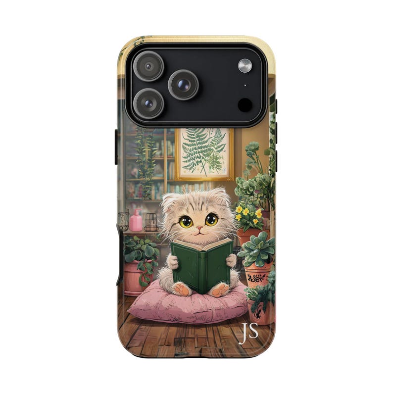 Anime Scottish Fold Cat Phone Case, Custom Cat Books Lovers Gift ...