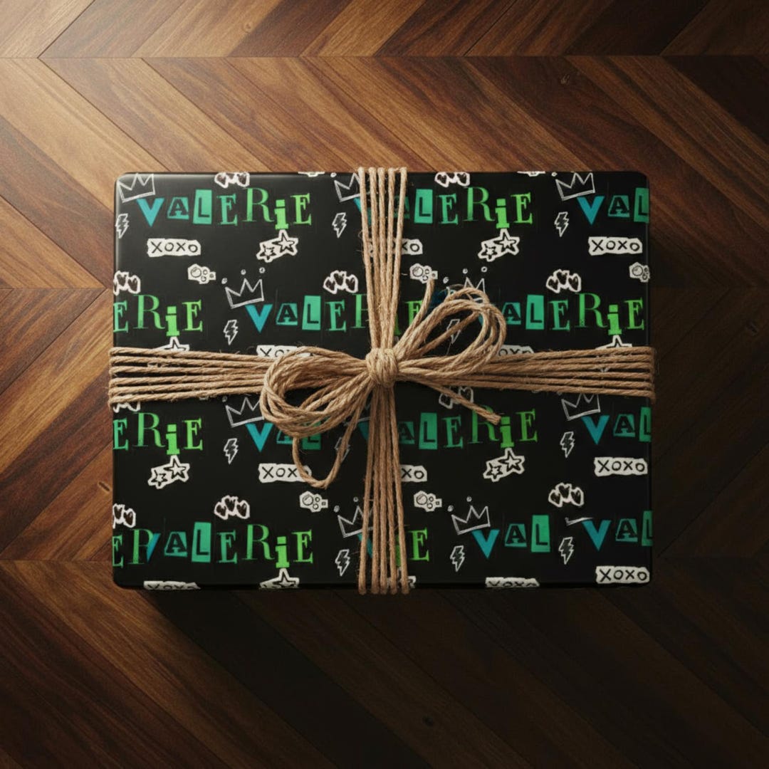 Custom Name Wrapping Paper Roll, Y2k 90s 2000s Aesthetic Dark Emo ...