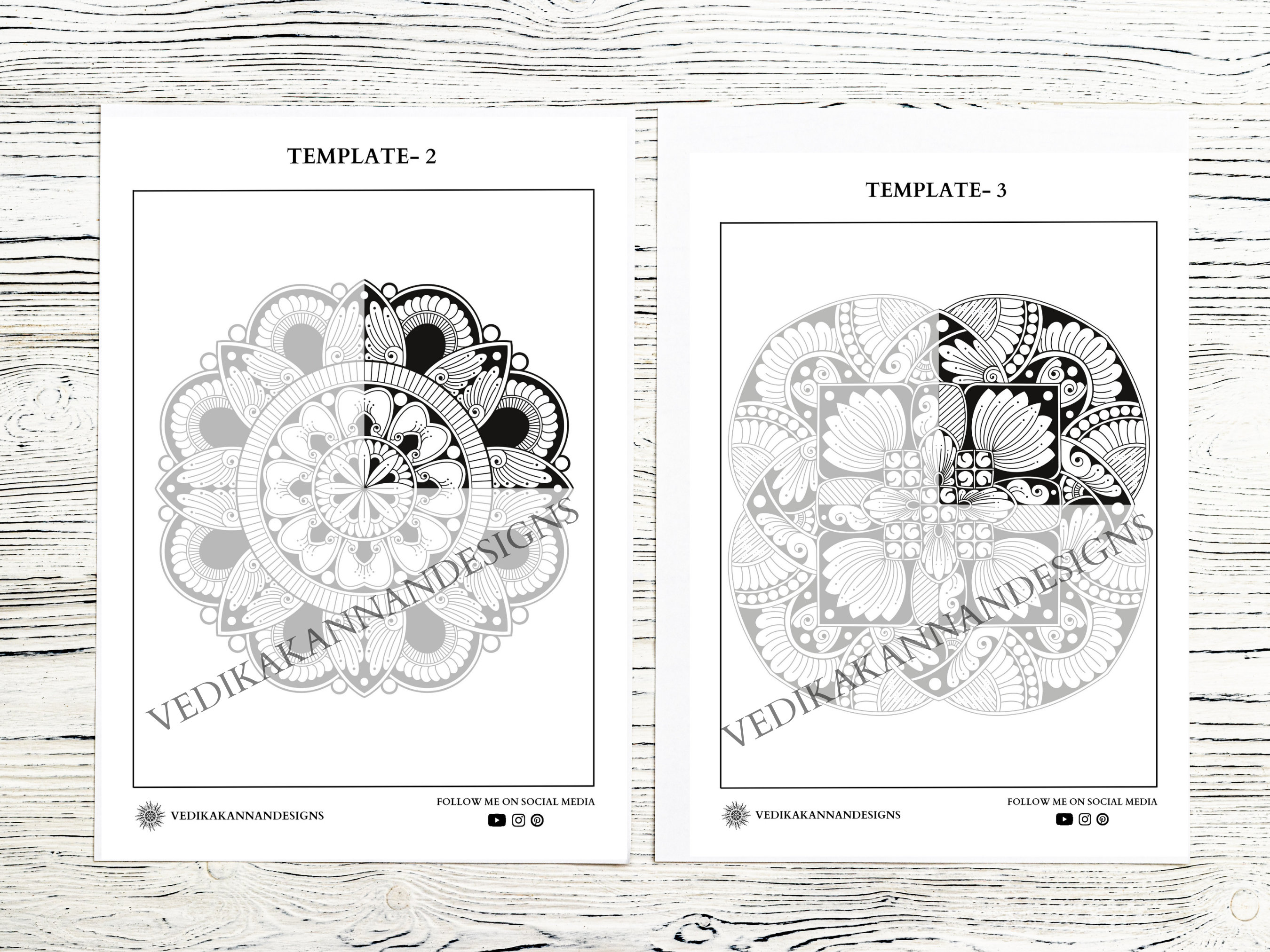 COMPLETE ME Mandala Art Drawing Tracing Templates for Practice ...