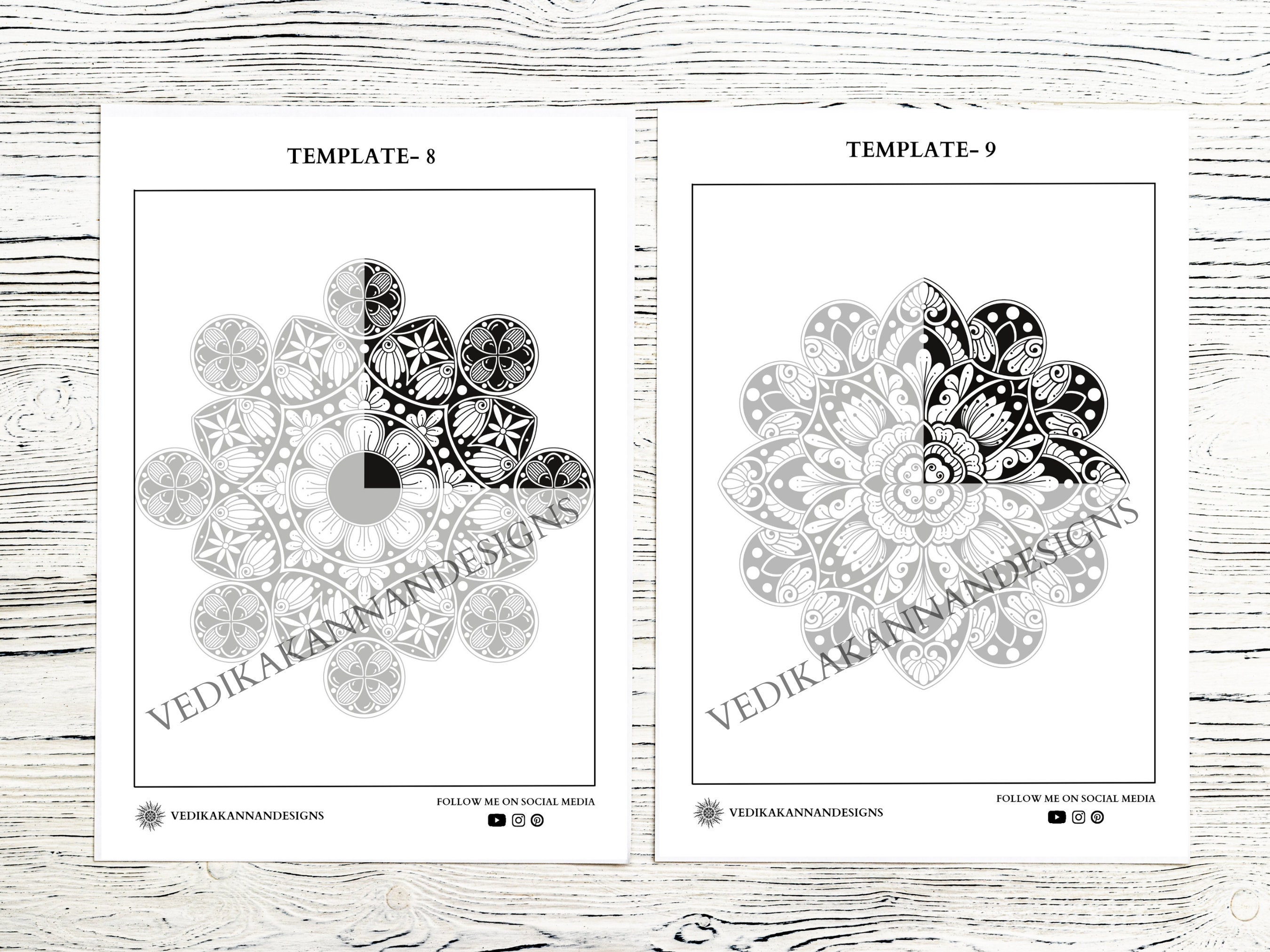 COMPLETE ME Mandala Art Drawing Tracing Templates for Practice ...