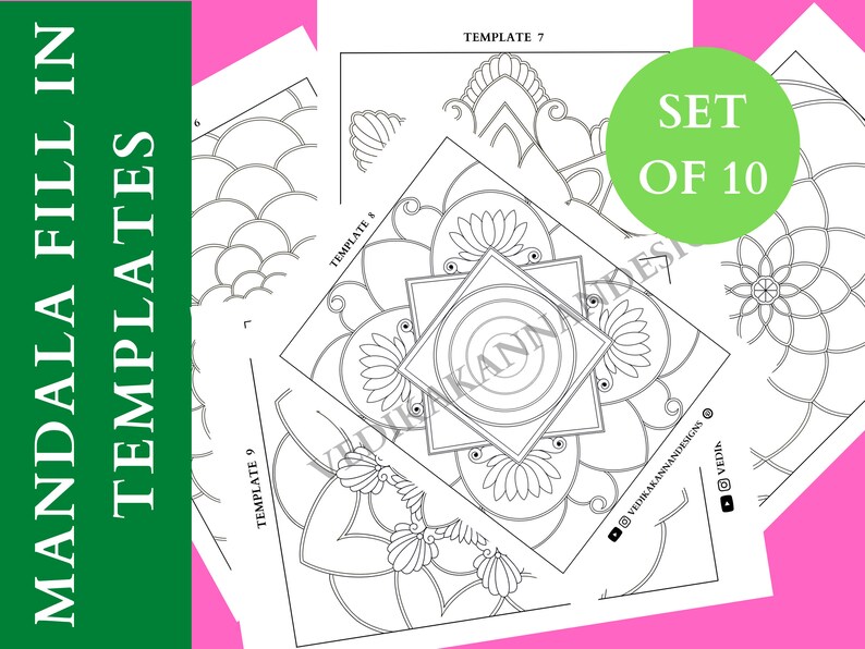Printable Mandala Fill in Template Mandala Grid Printable - Etsy