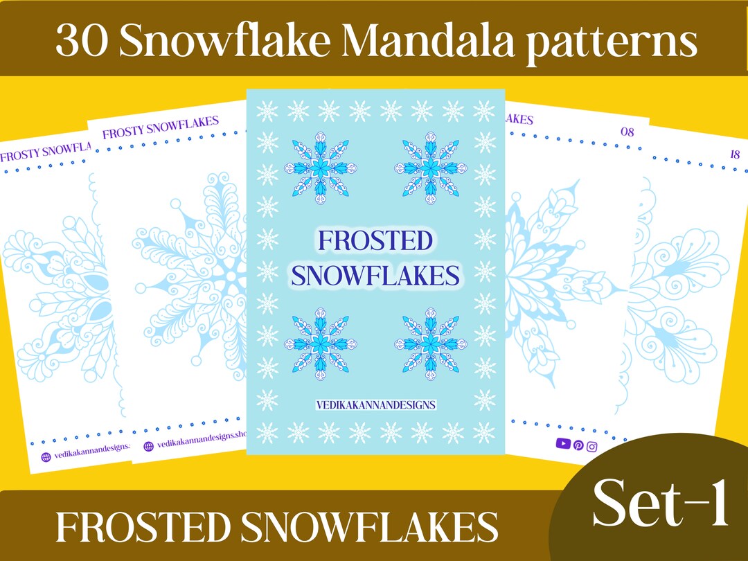 Mandala Snowflake Patterns for Practice, Art Tracing Template, Learn ...